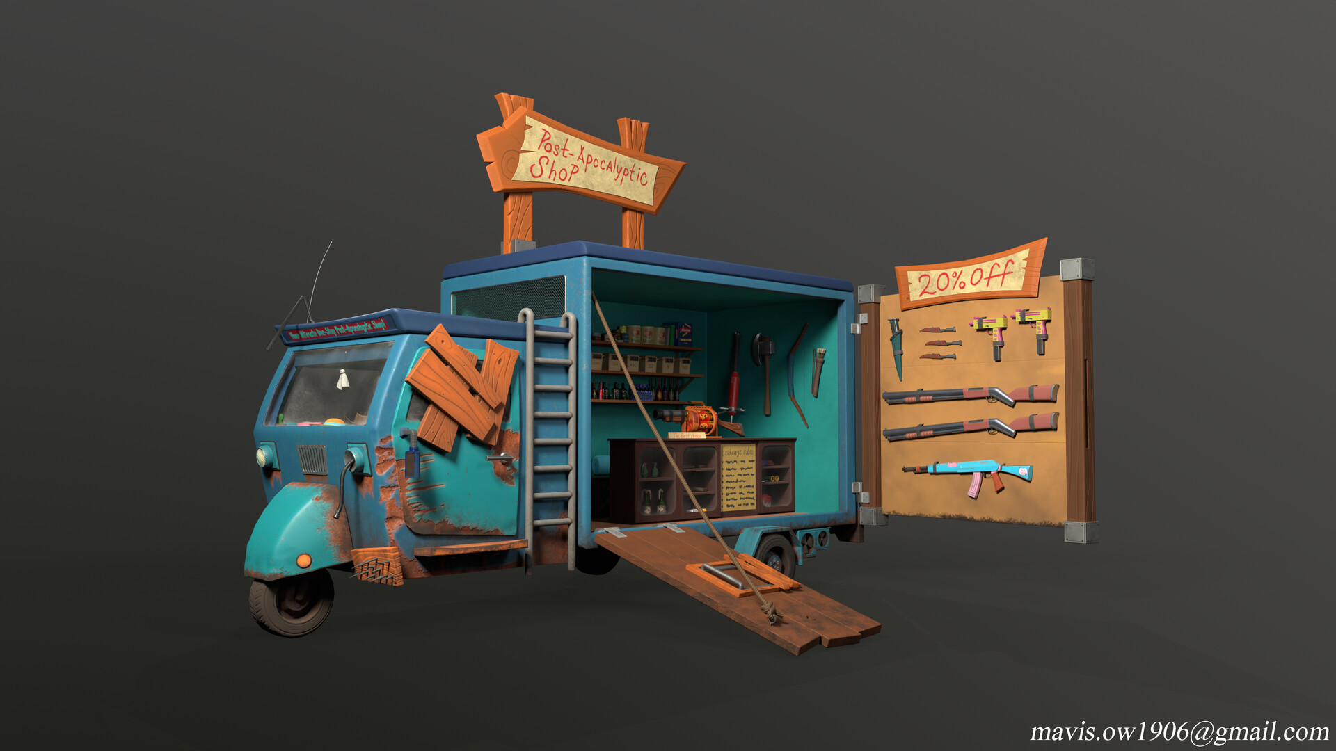 ArtStation - The Post-Apocalyptic Shop On Wheels