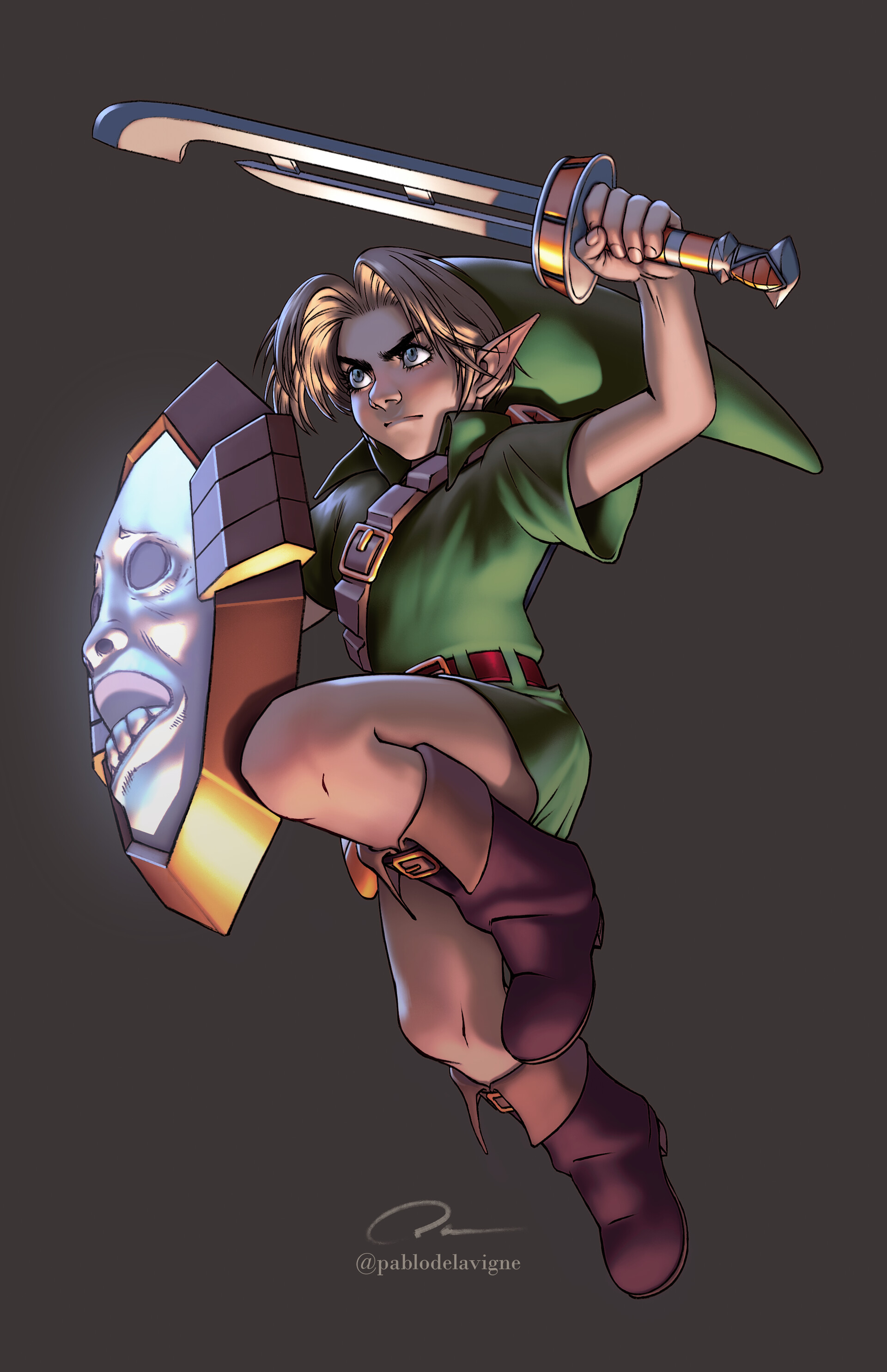 ArtStation - Link fanart (Majora's Mask)