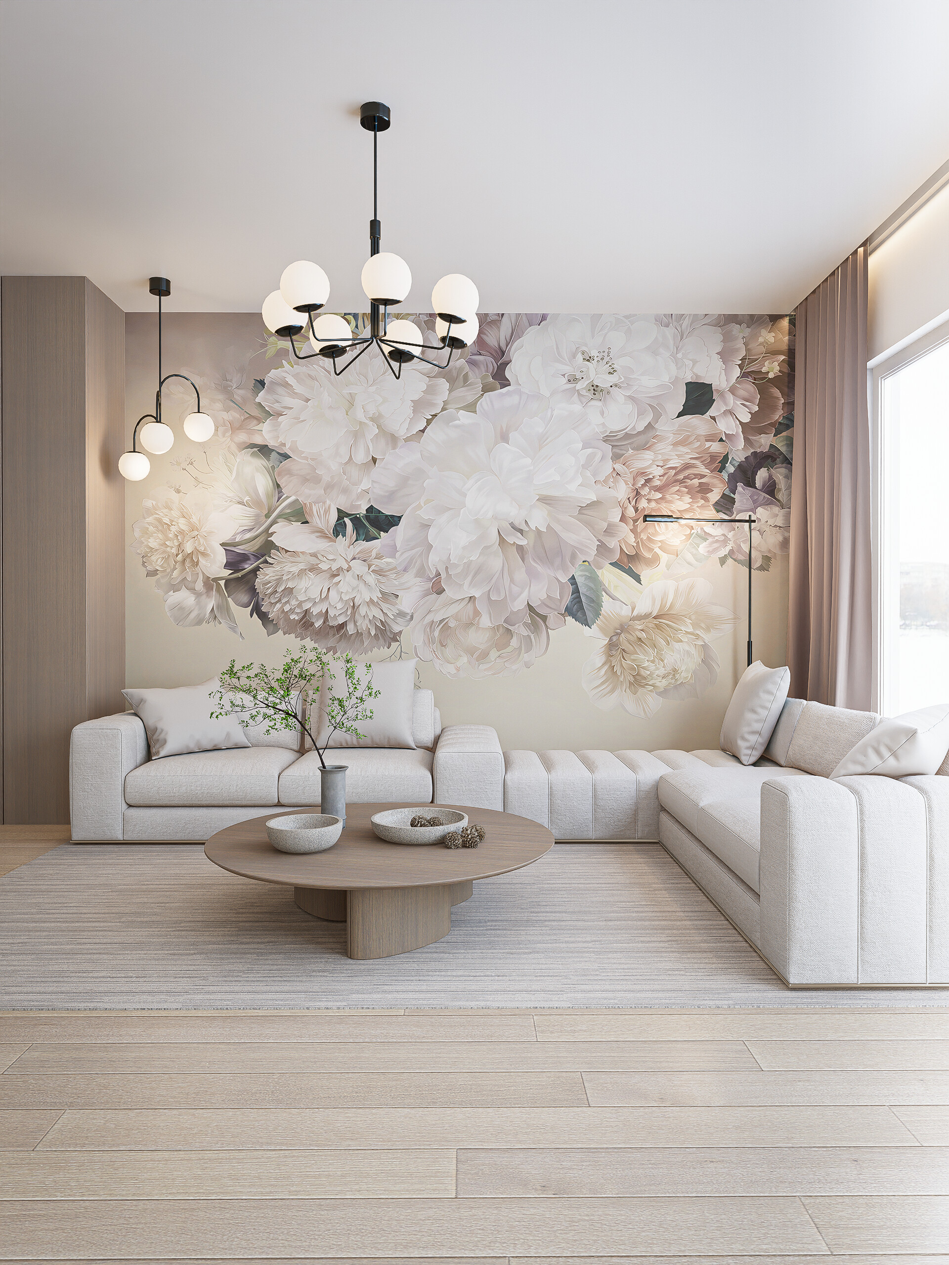 ArtStation - Light Elegance: Light-Filled Living Room with Stylish ...