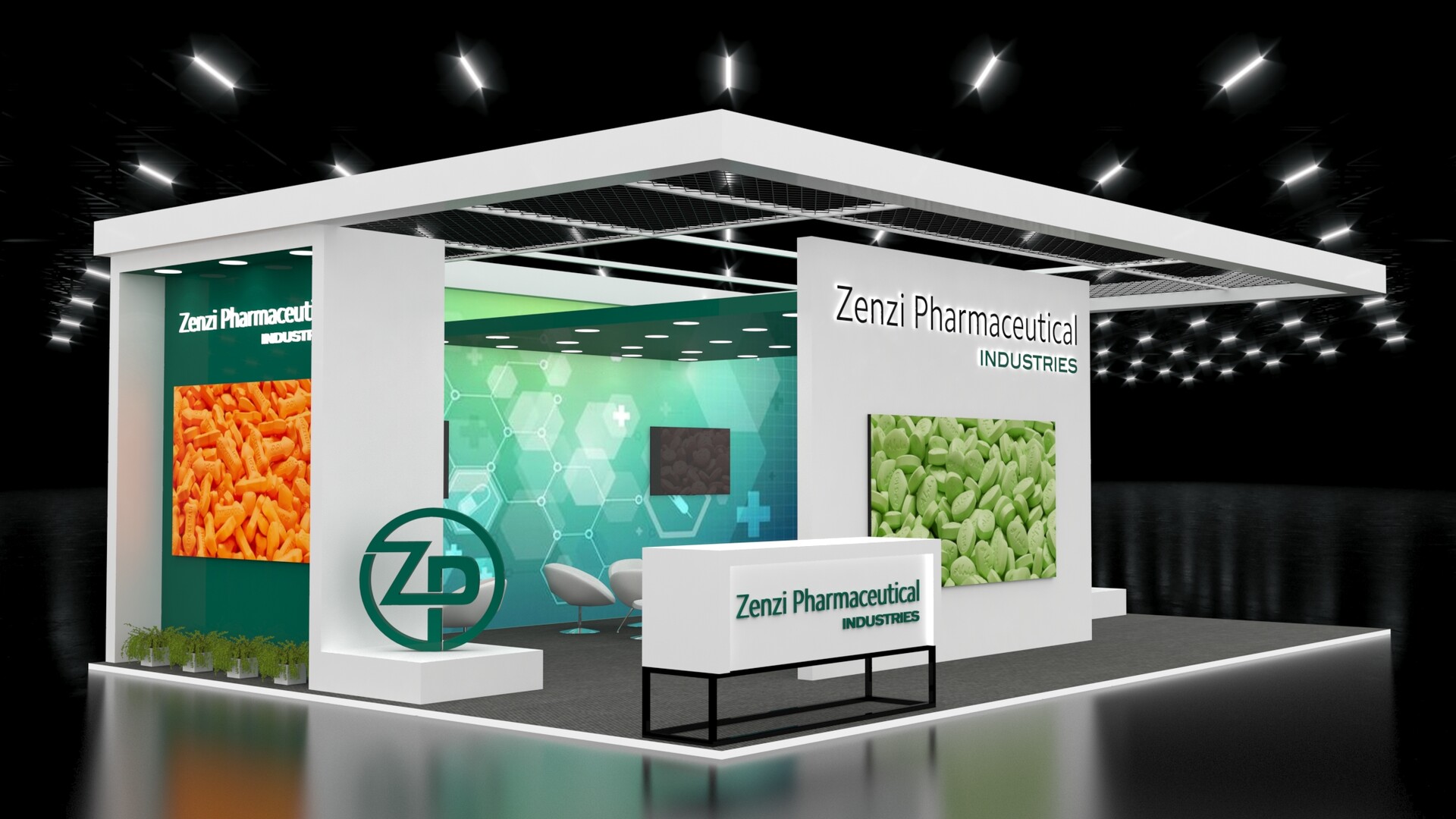 ArtStation - Zenzi Pharmaceutical Exhibition Stall Design