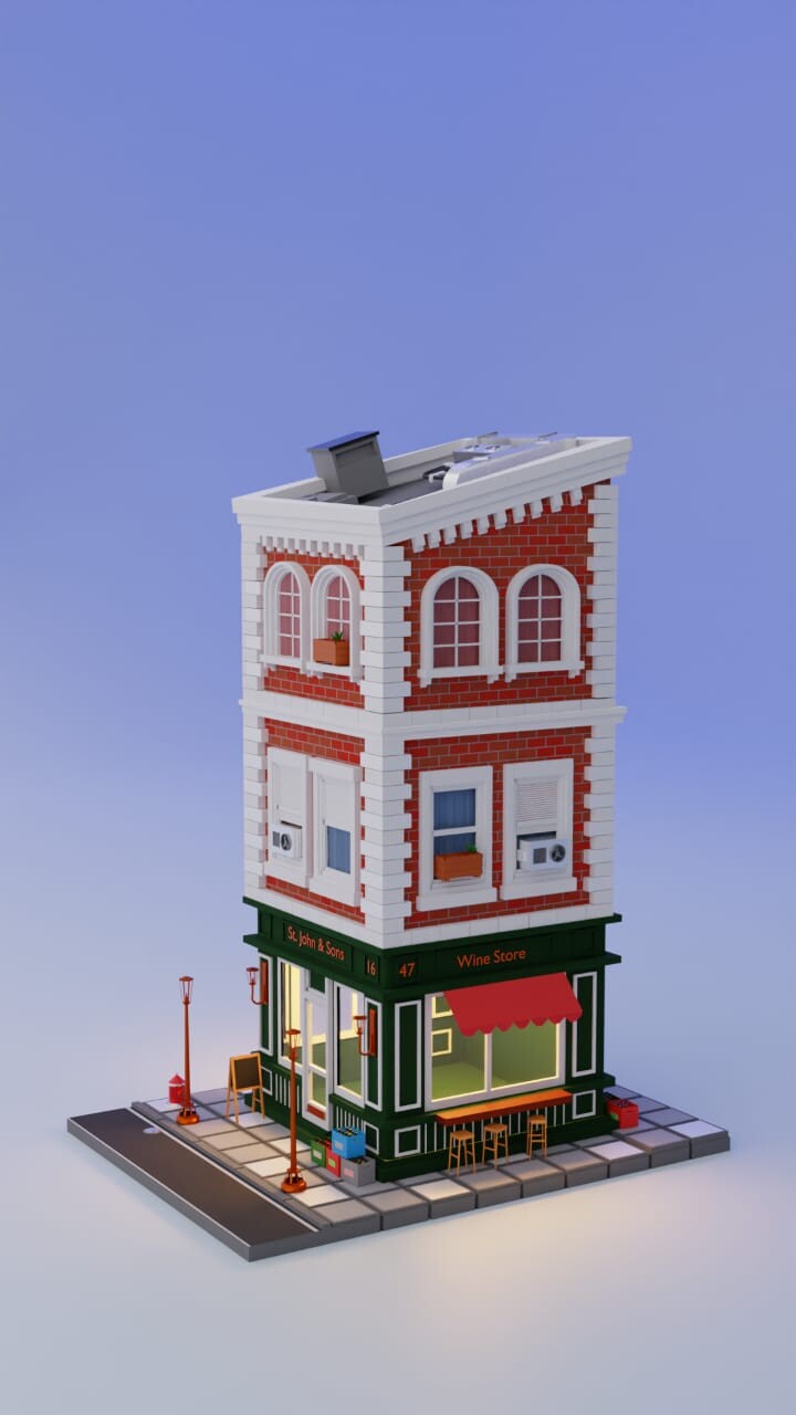 ArtStation - 3D Stylized Building