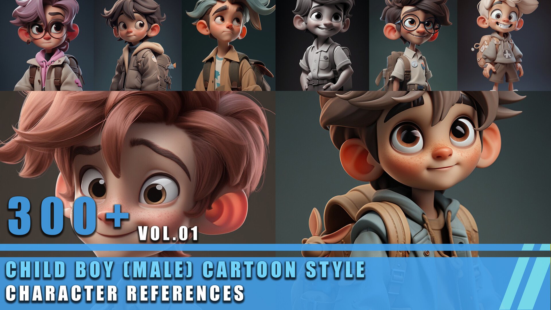 WaterLaw's Studio - 300+ Child Boy Male Cartoon Style - Character ...
