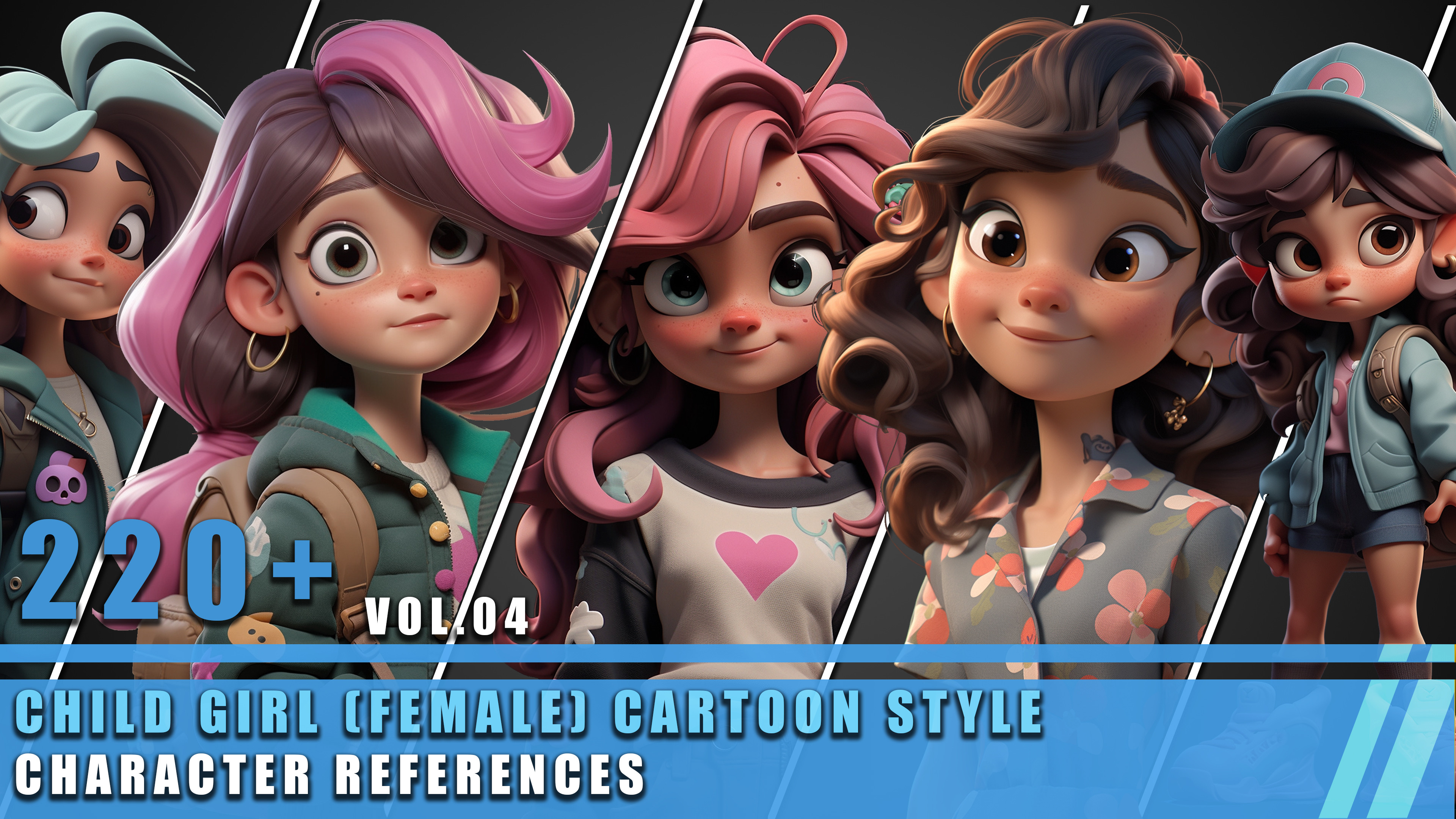 WaterLaw's Studio - 220+ Child Girl Female Cartoon Style - Character ...