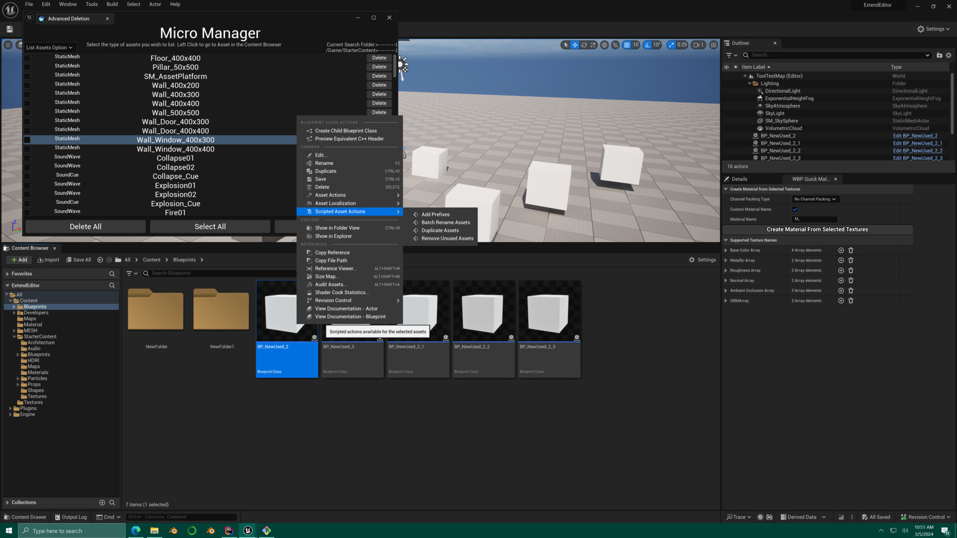 3D Design and Tech Art - Unreal Engine 5.3 Asset Management Tool - Mega Micro Manager