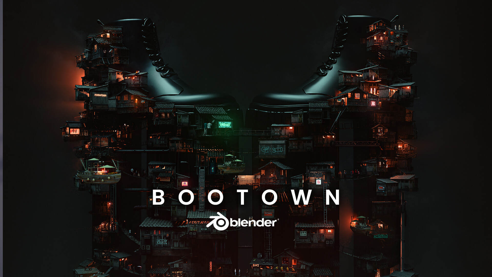 ArtStation - BOOTOWN - A poor 3d town on a pair of boots