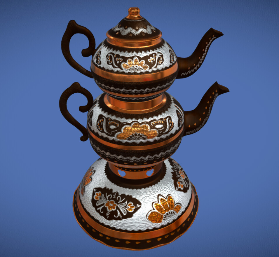 ArtStation - Copper Turkish Teapot