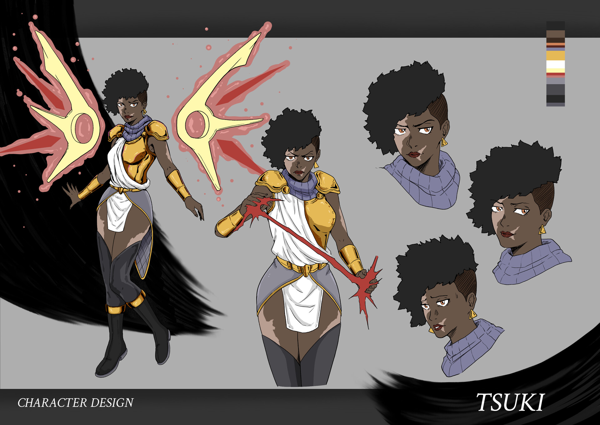 Aiden - Black fire - character design (commission work)