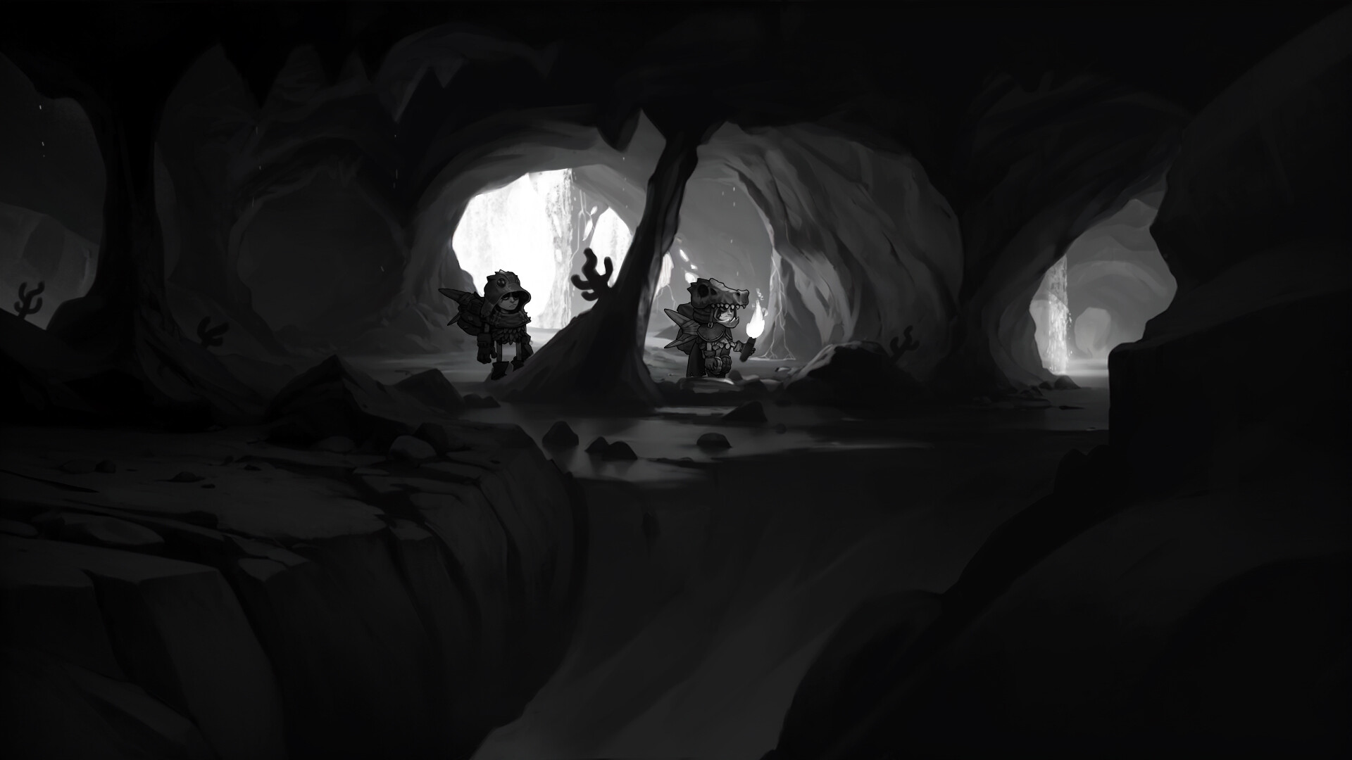 ArtStation - cave under the falls
