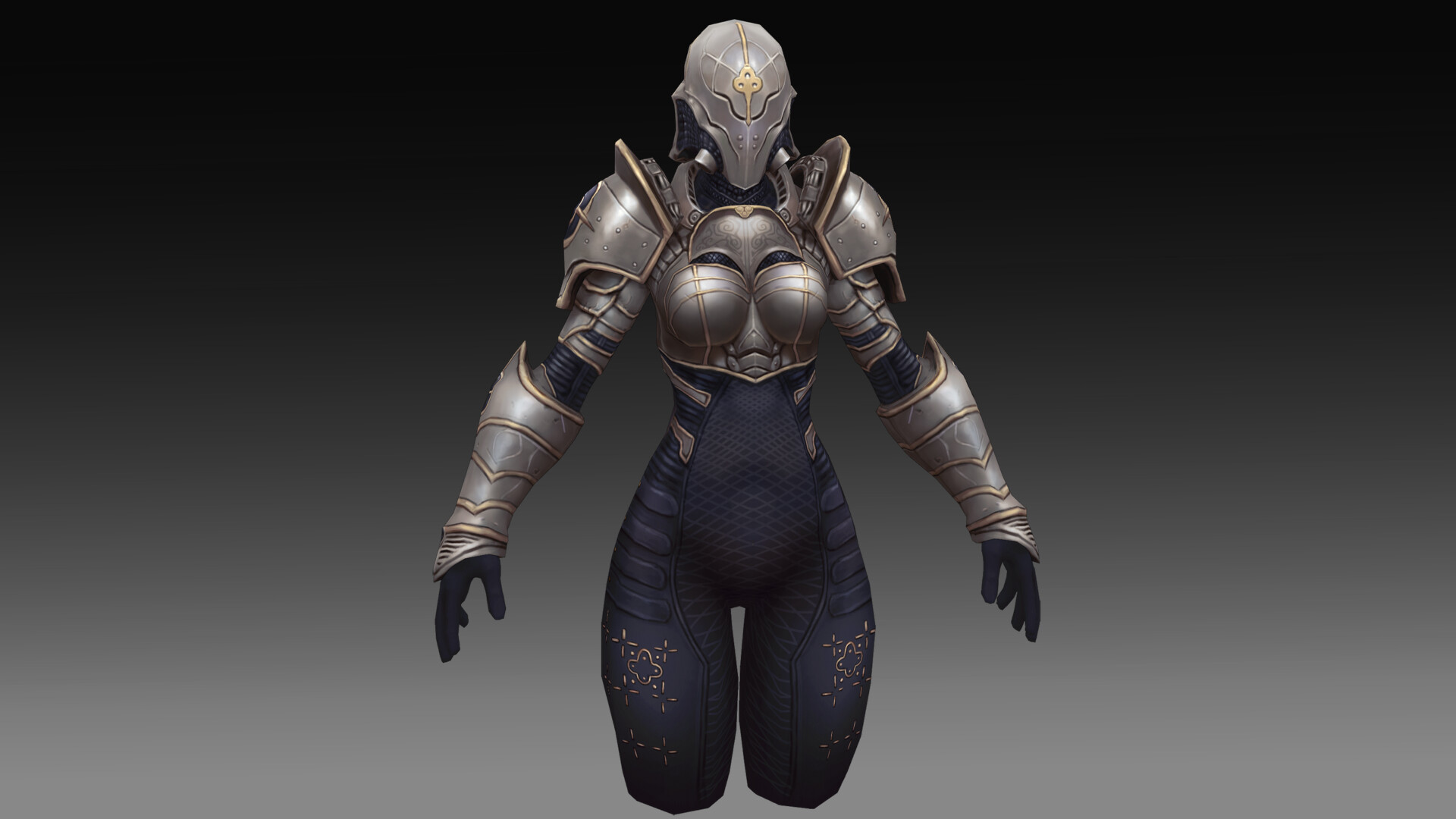 ArtStation - Sci-Fi armored Girl - 3D handpainted character Lowpoly - Hellgate London Fan art