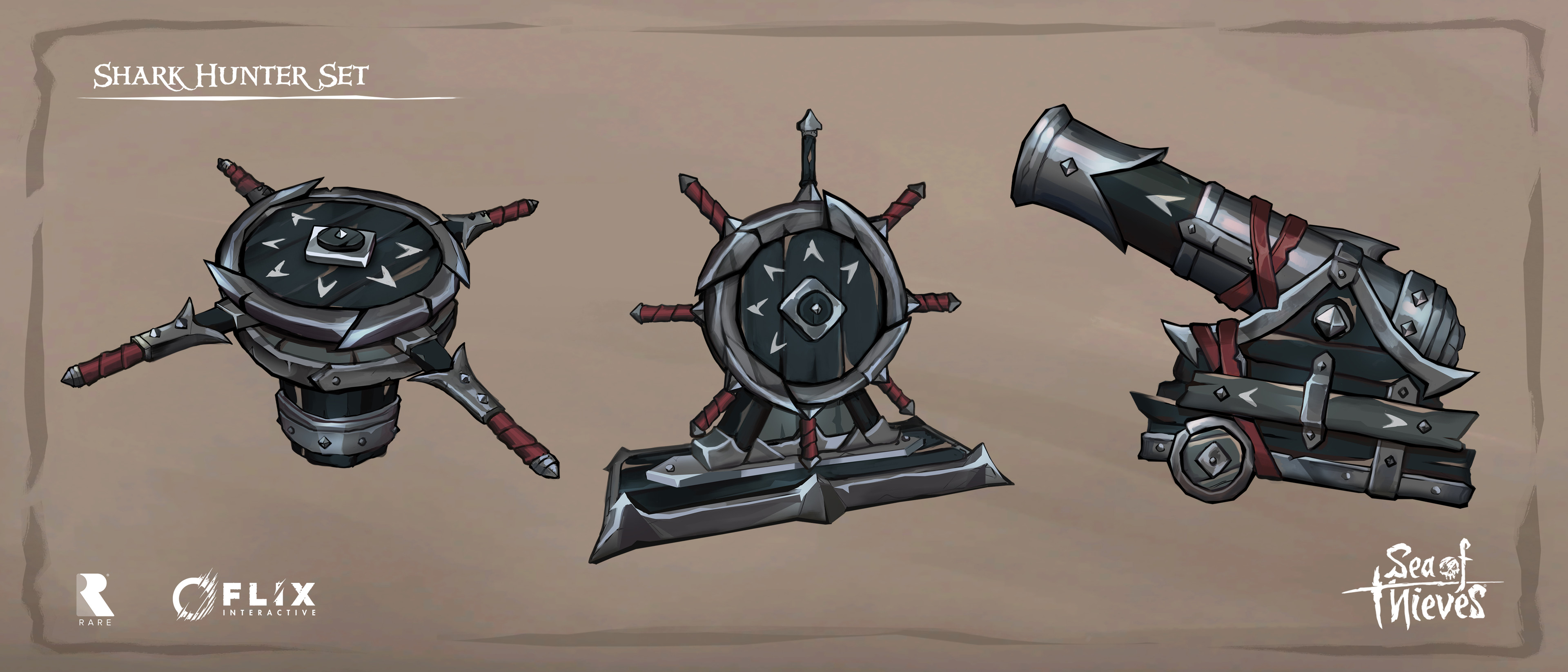 Charlotte Lawrence - Sea of Thieves - Shark Hunter Set Props