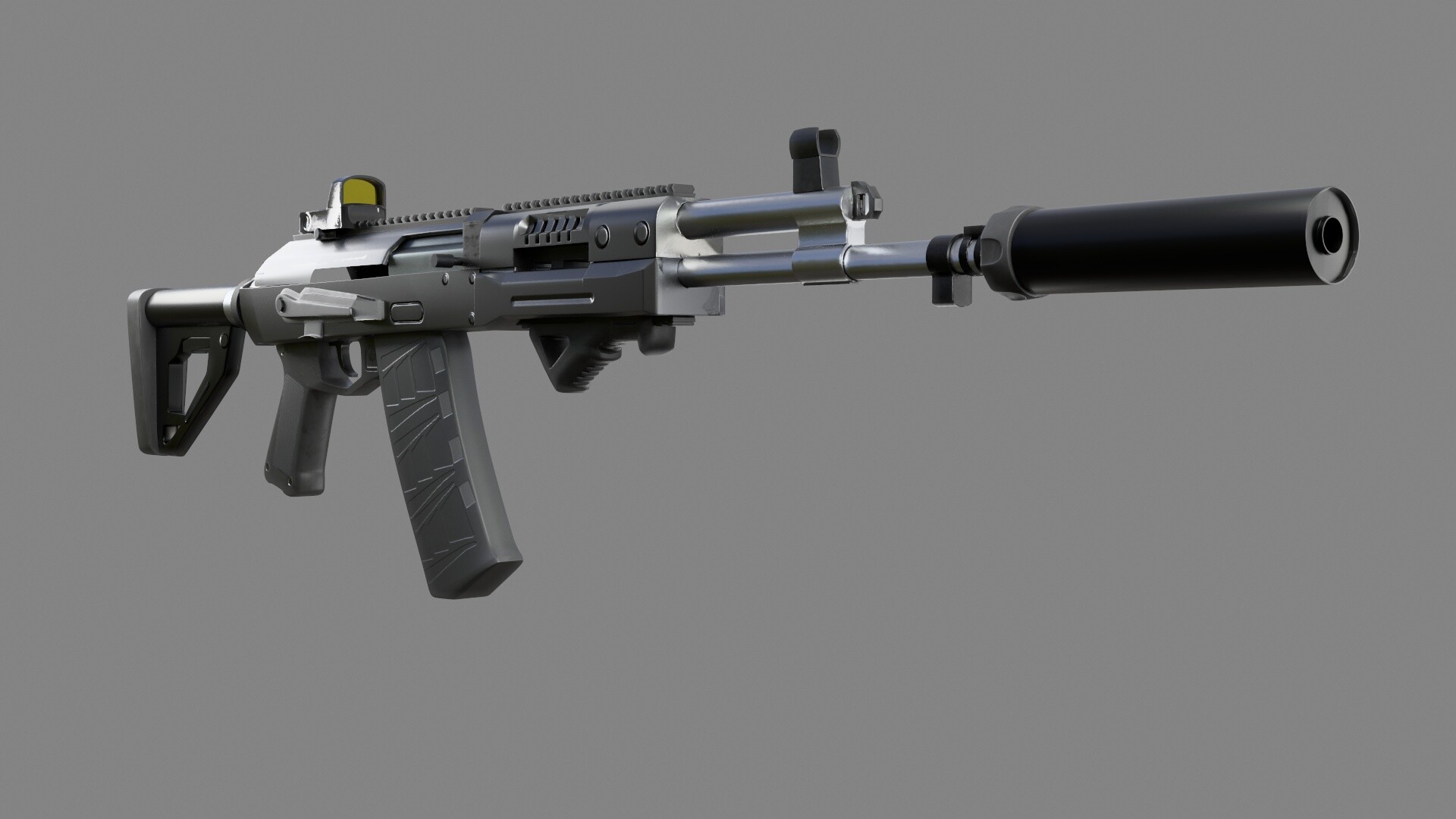 ArtStation - Stylized mobile LowPoly AK-12 with attachments