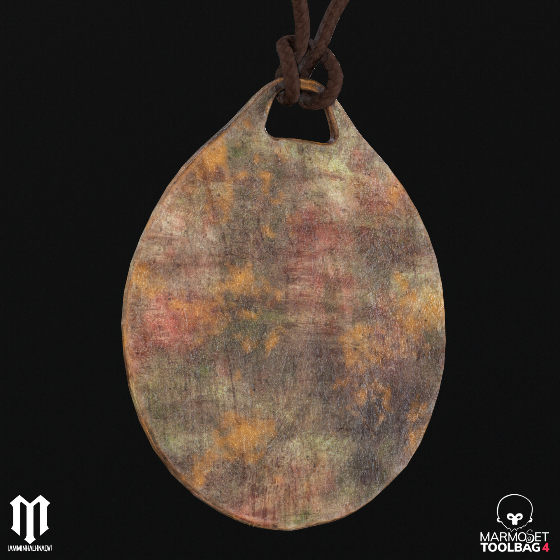 MINHALHNAQVI - Viking Runes Wooden Locket