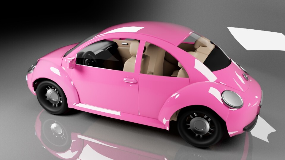 ArtStation - Pink VolksWagon Beetle 3D model