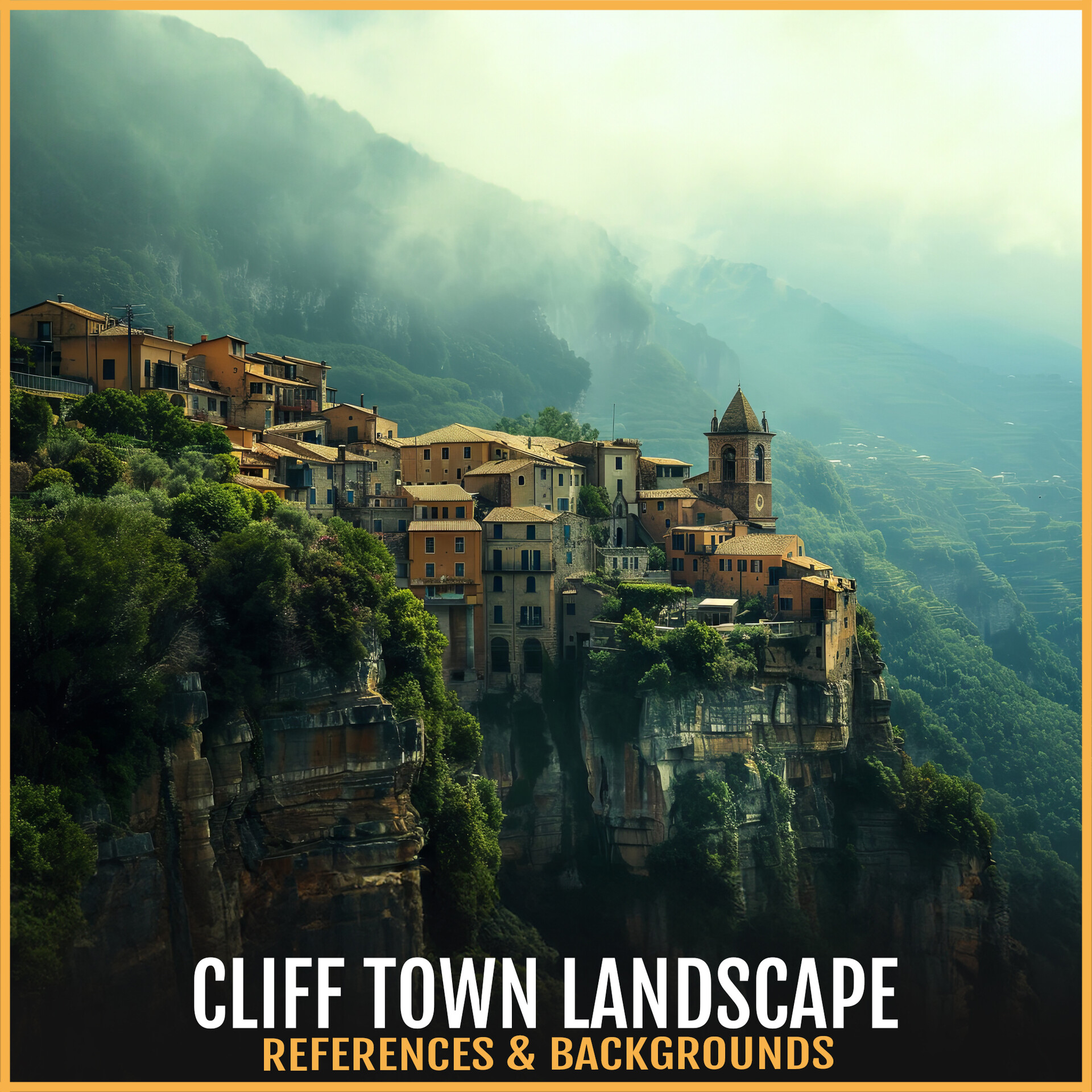 ArtStation - 505 cliff town landscape