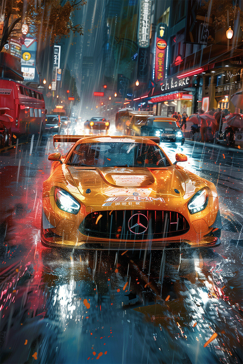 ArtStation - Driving in the Rain