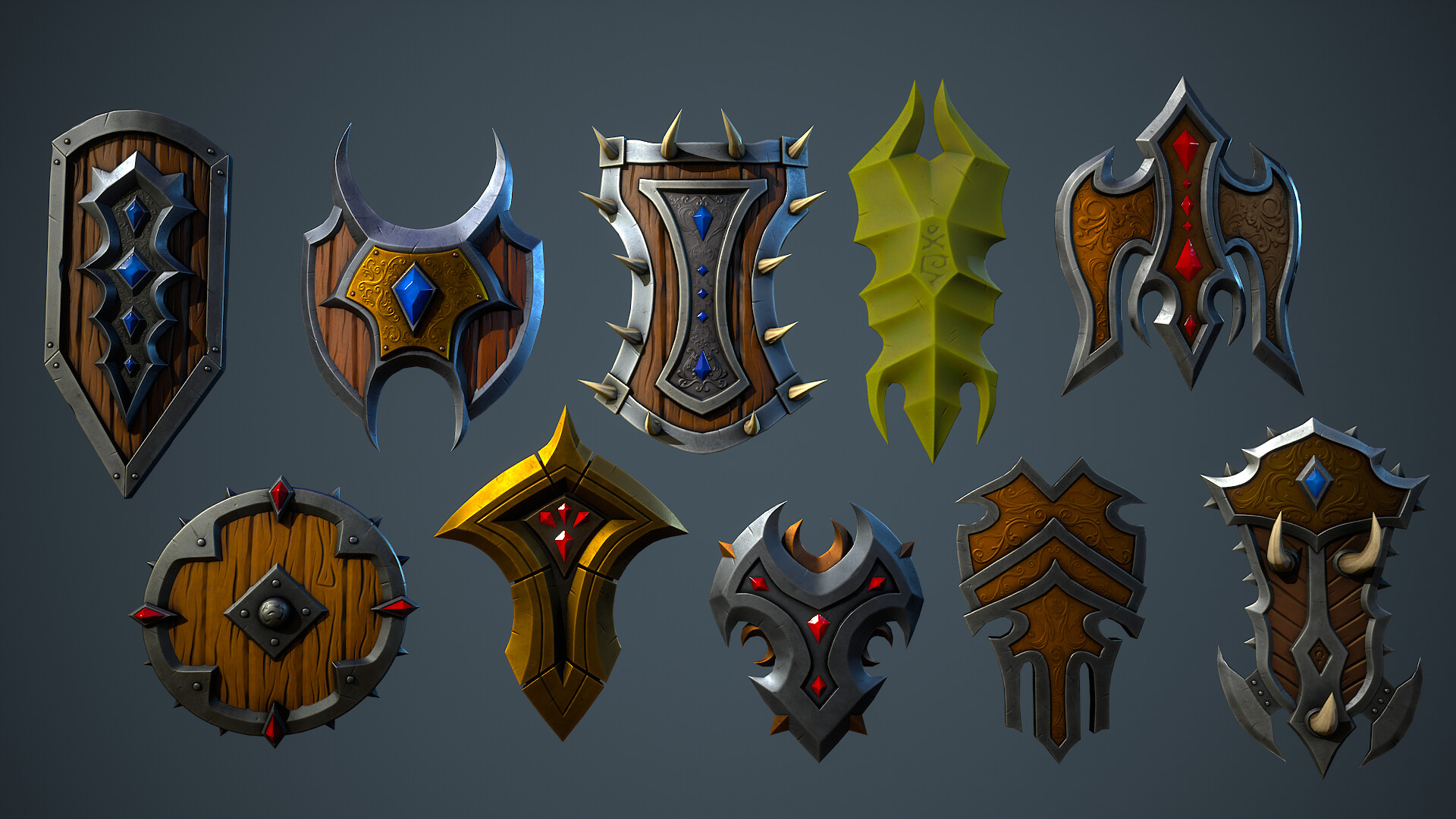 ArtStation - Stylized Fantasy Weapons Vol 02 : Shields