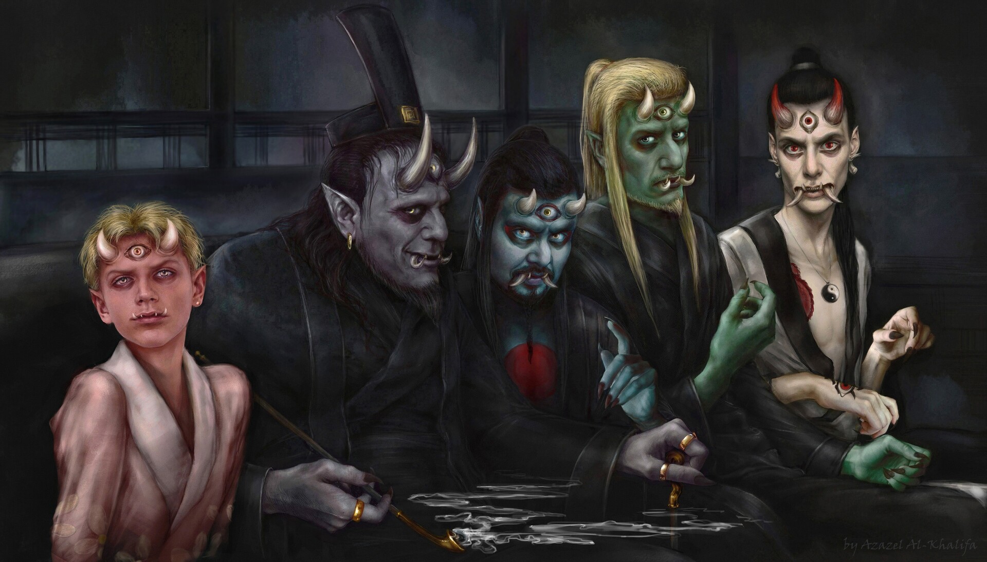 ArtStation - Oni the brothers, collective portrait