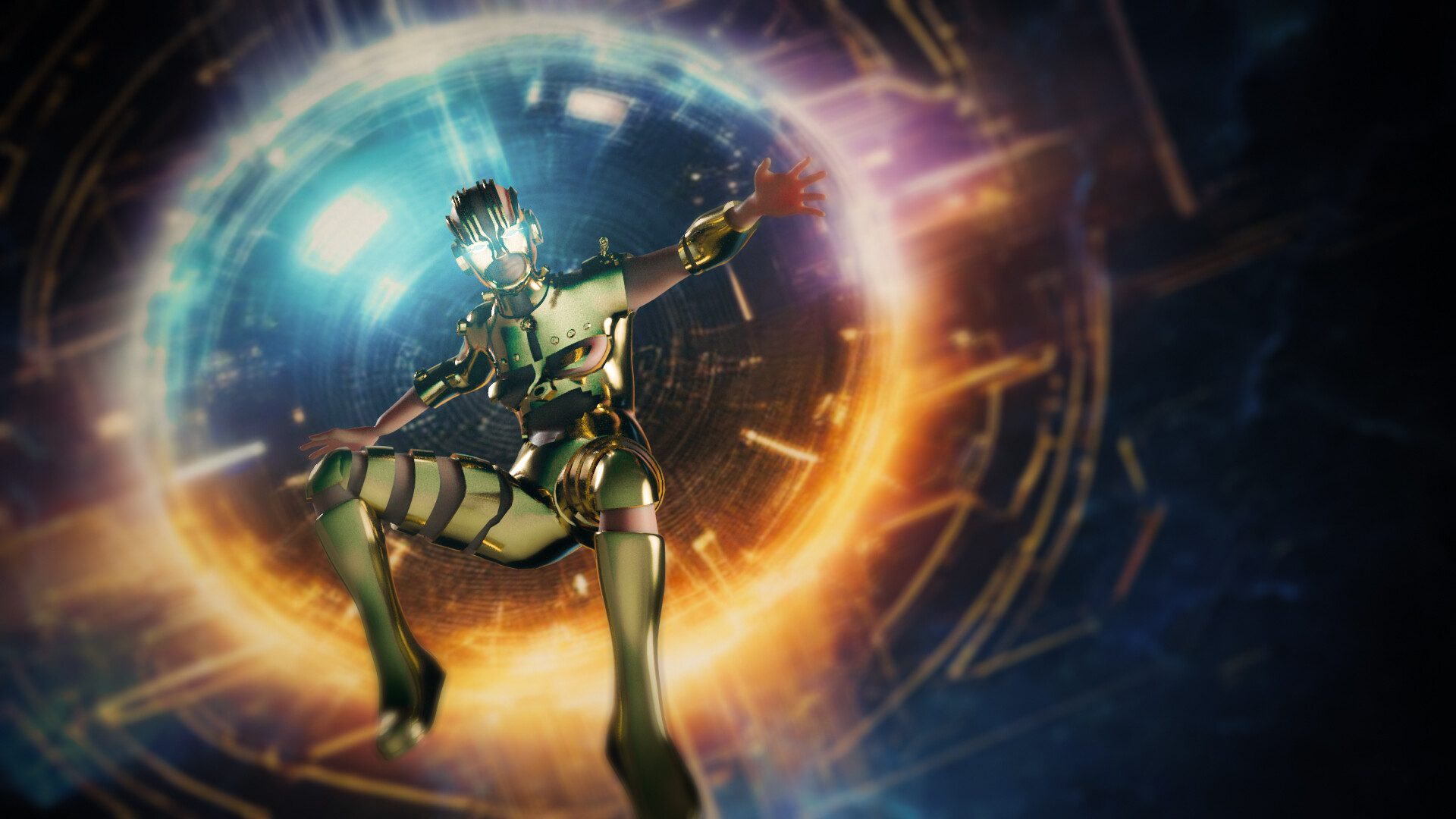 ArtStation - Female Cyborg with Exosuit