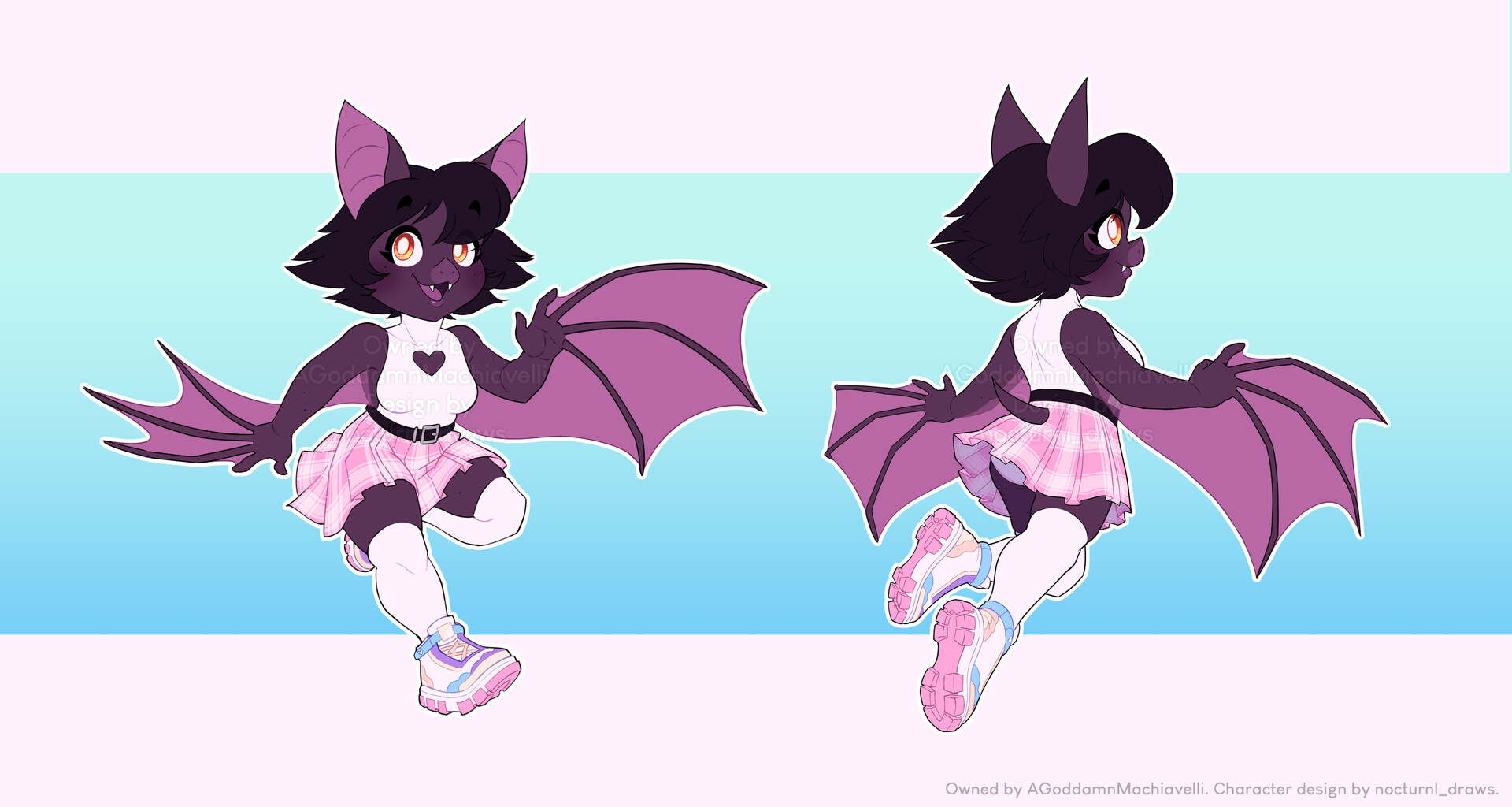 Nocturnl Draws - Pastel Goth Bat Adopt - Character Design