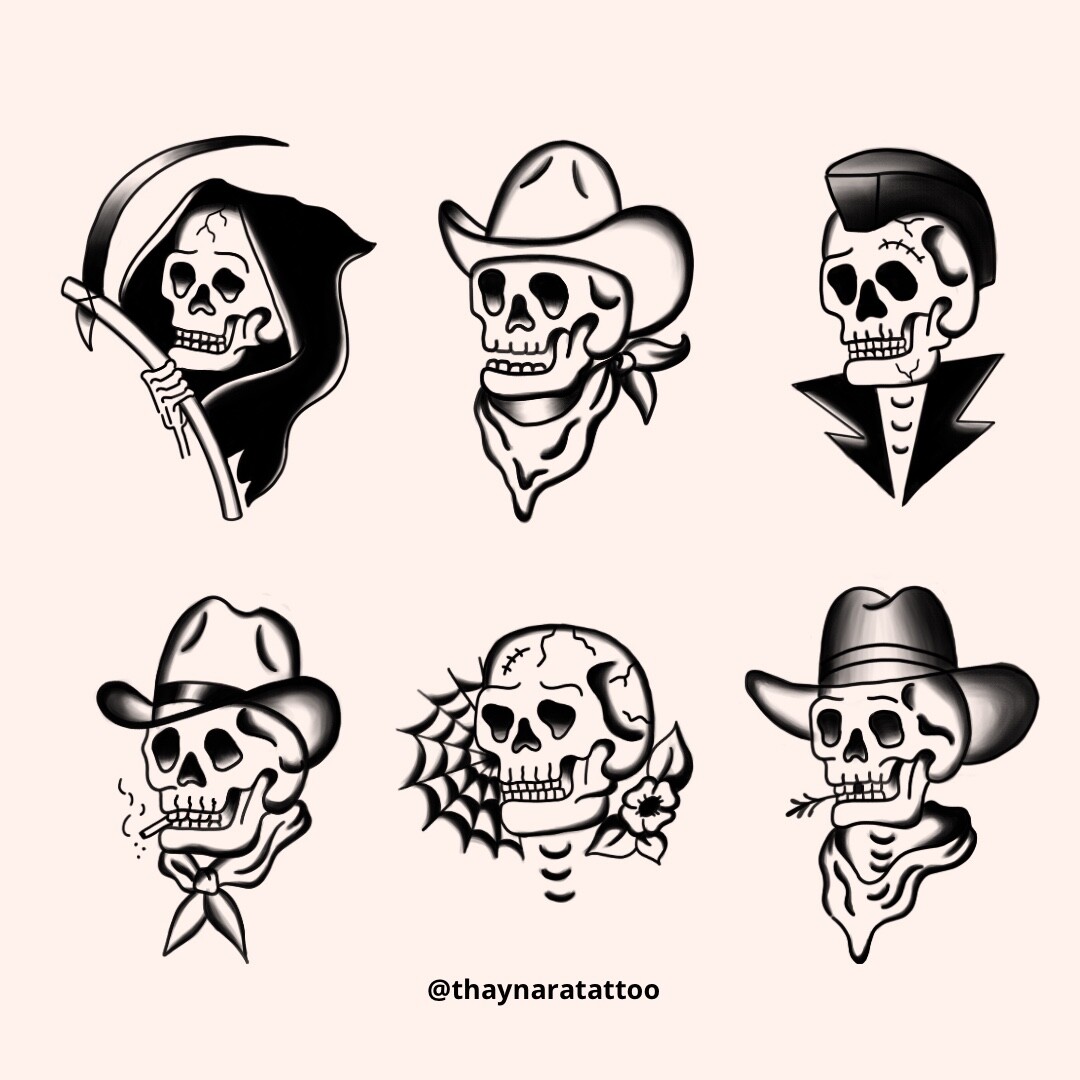 ArtStation - Flash Tattoo Old School, Skulls 2024