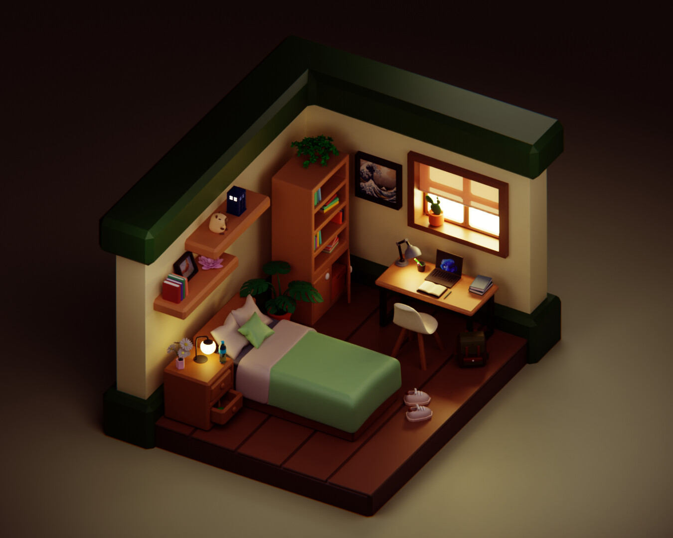 ArtStation - Isometric bedroom