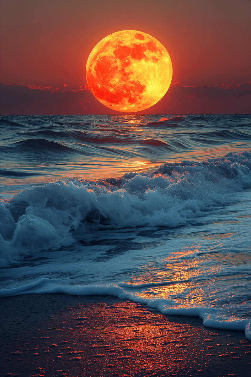 ArtStation - Moon and sea