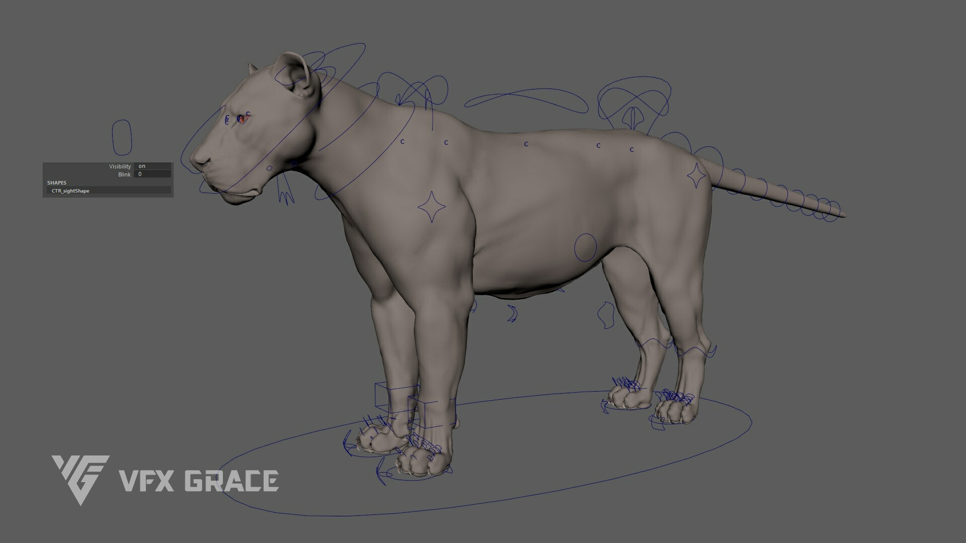 VFX models - Lion - MAYA Character Asset