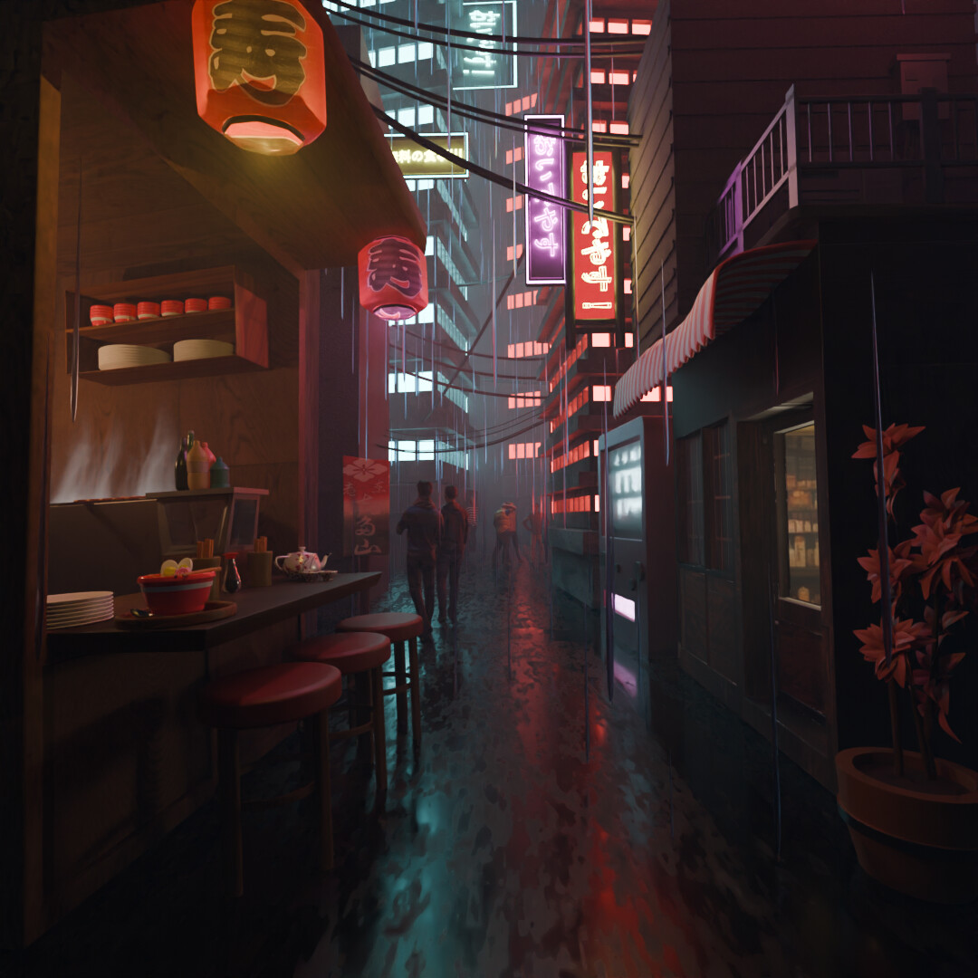 ArtStation - Japanese Alleyway