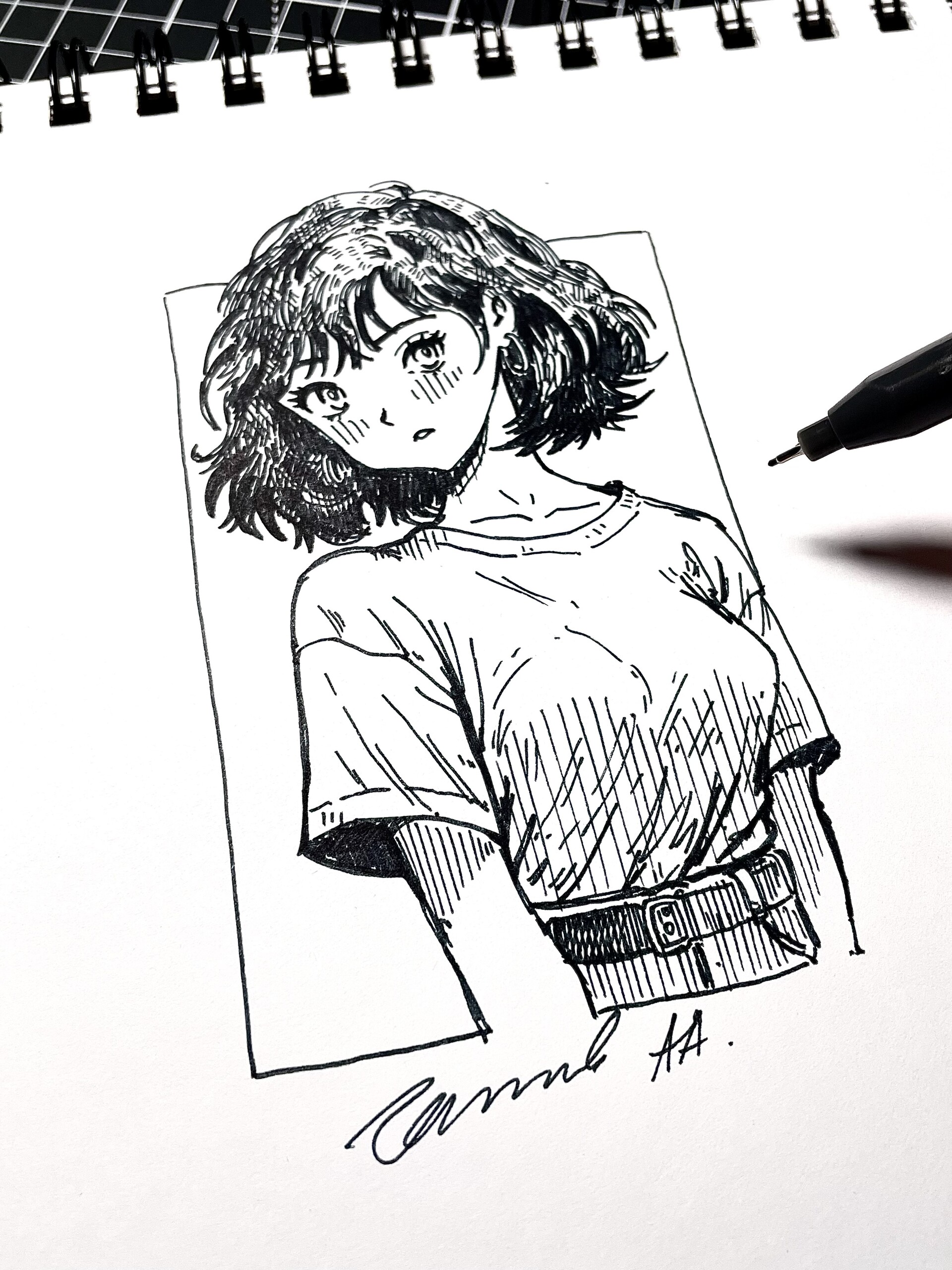 ArtStation - Cute anime girl | traditional art | speed drawing | no ai ...