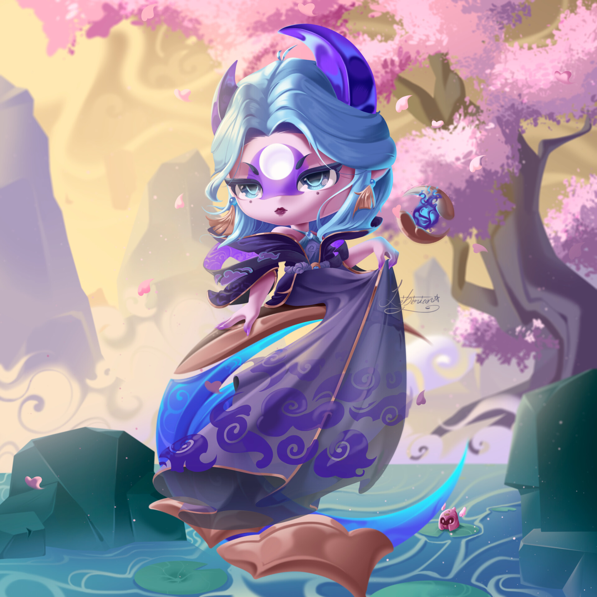 ArtStation - FAN Splash art Alune spirit blossom - TFT