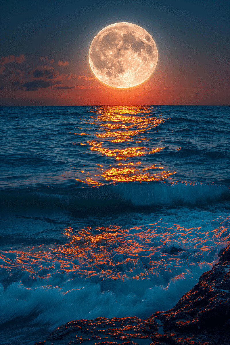 ArtStation - A charming view of beautiful Moon