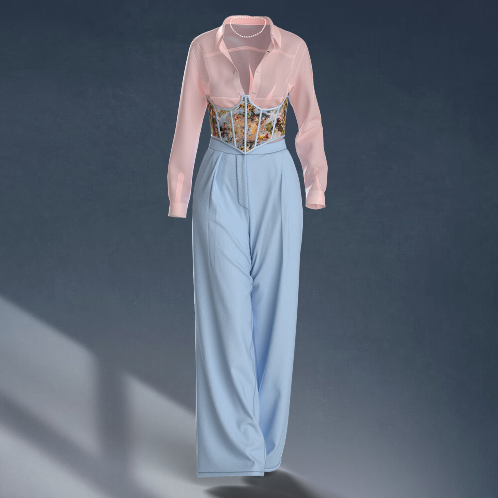 ArtStation - Digital suit with corset with renaissance print