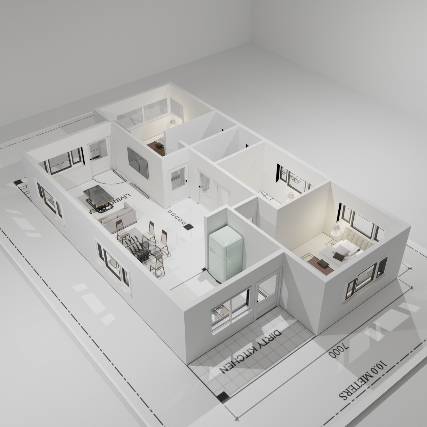 ArtStation - Modern One-Story House Design: A Cozy Retreat