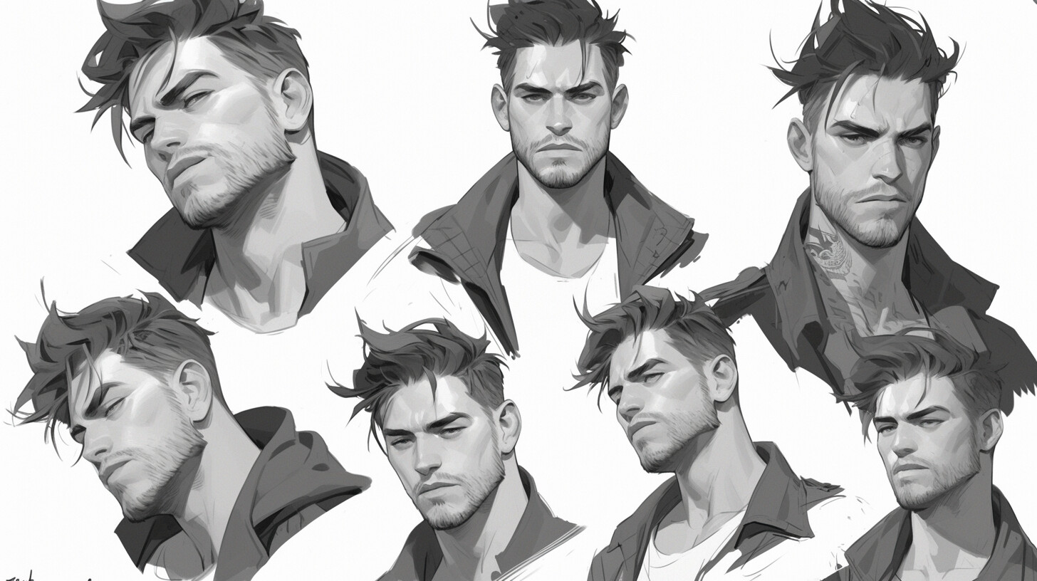 Concept Art - +340 Male Sketch Reference(4k) | Vol_02