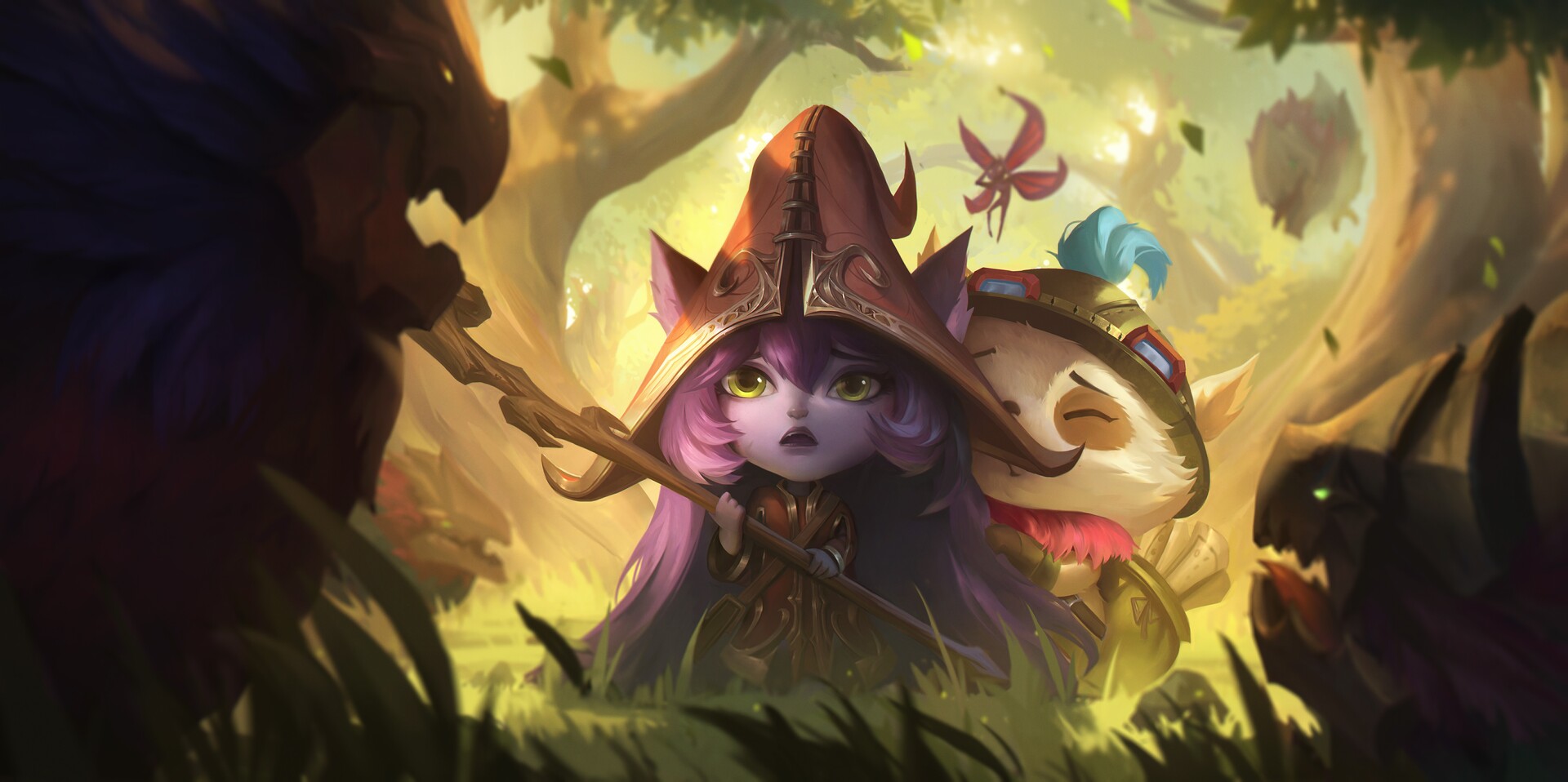 Artstation Lulu And Teemo 璐璐和提莫被f4包围