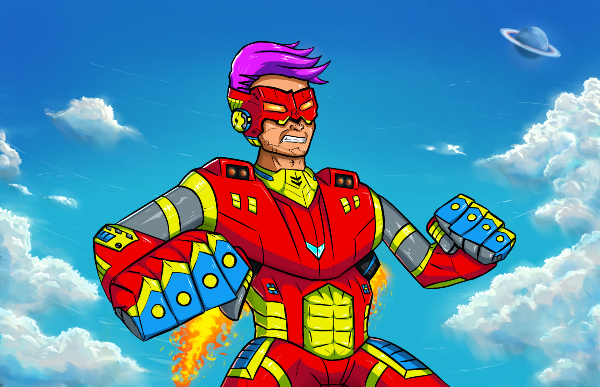 ArtStation - Cyber boy character design and illustration