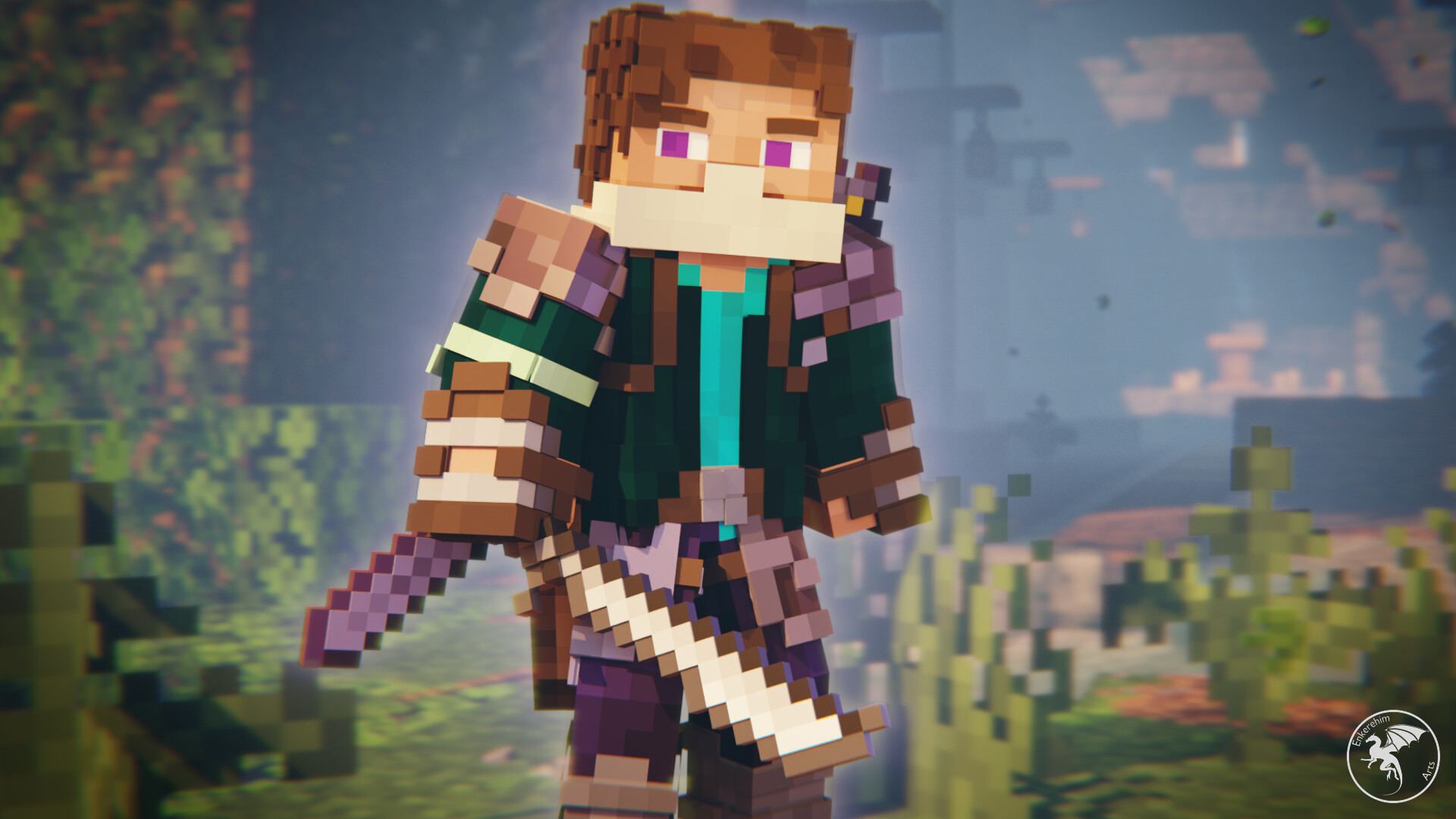 ArtStation - Shots from "Lost Temple a Minecraft Animation"