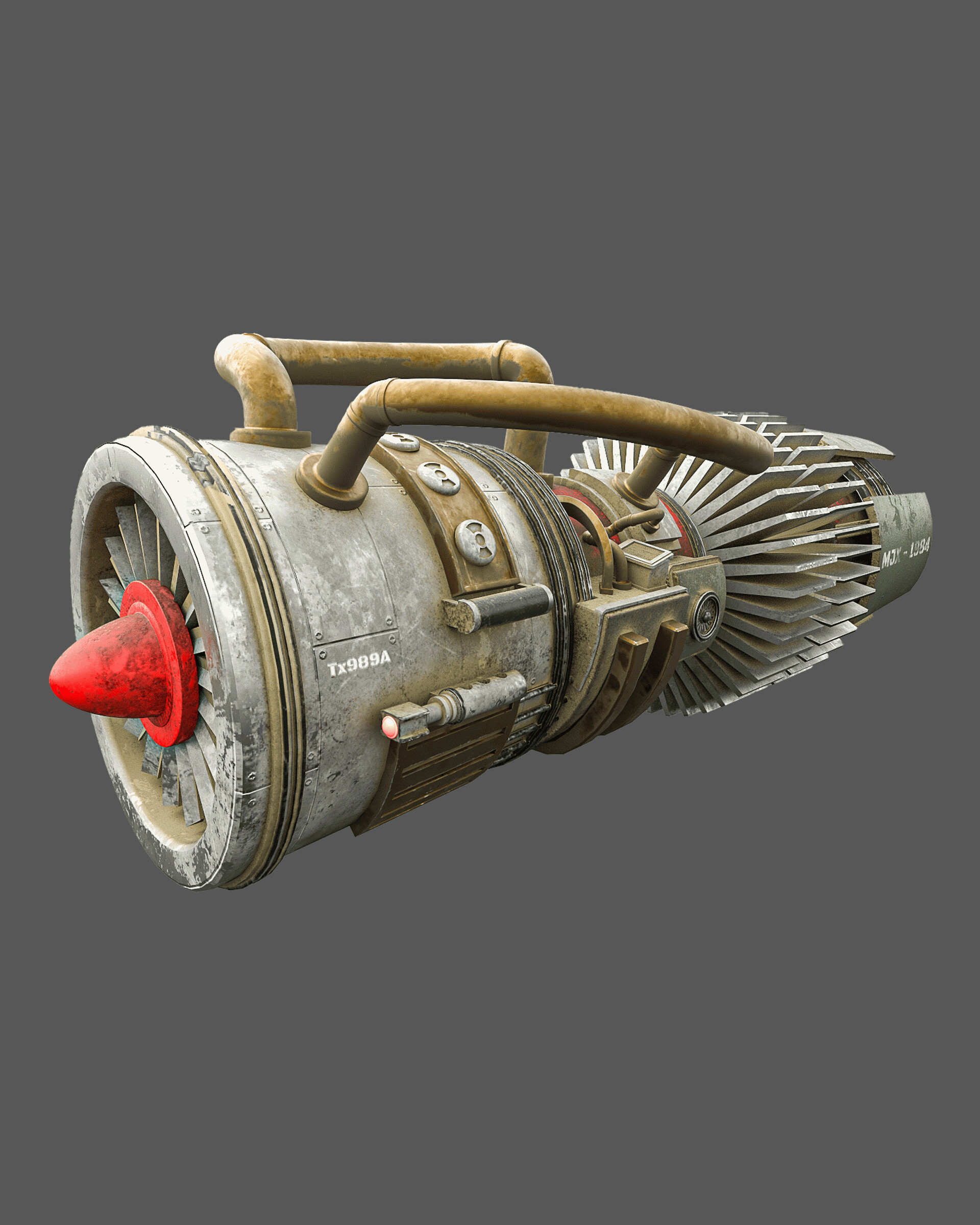 ArtStation - Textruning Jet Engine by Substance Painter