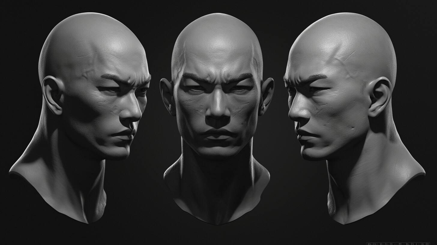 3D Head Sculpt References in 4K - Tika Art - +300 Raw Head Sculpt ...