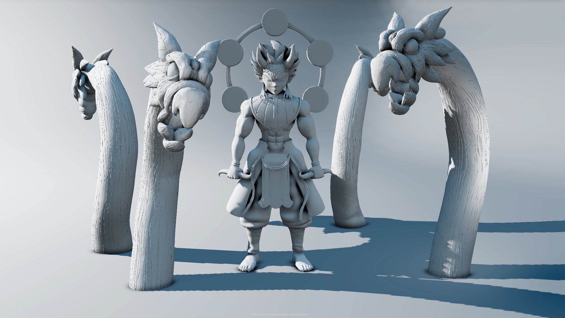 ArtStation - Hantengu (Fear) & His Dragons Fan Art 3D Model - Demon ...