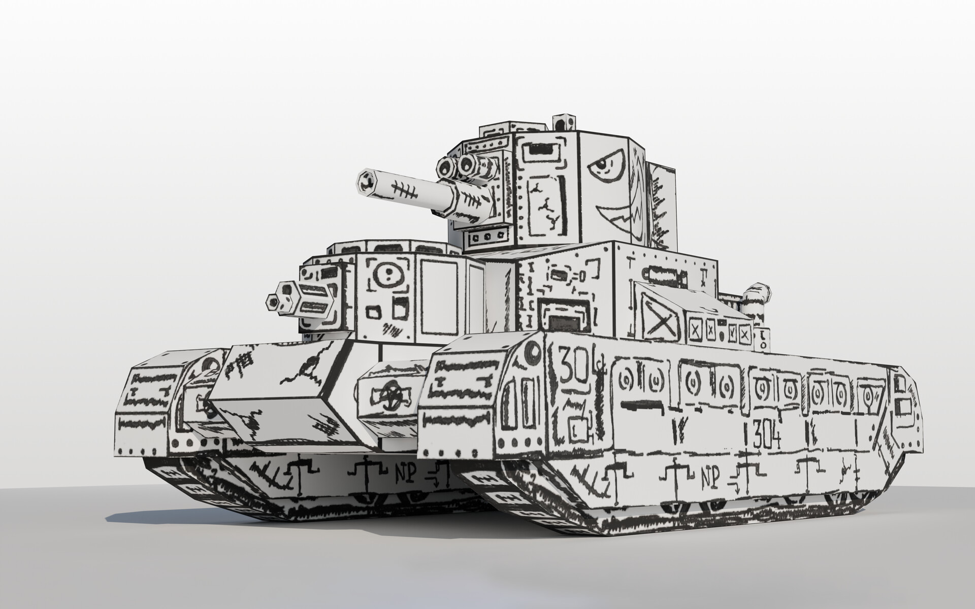 ArtStation - Paper Tank Model