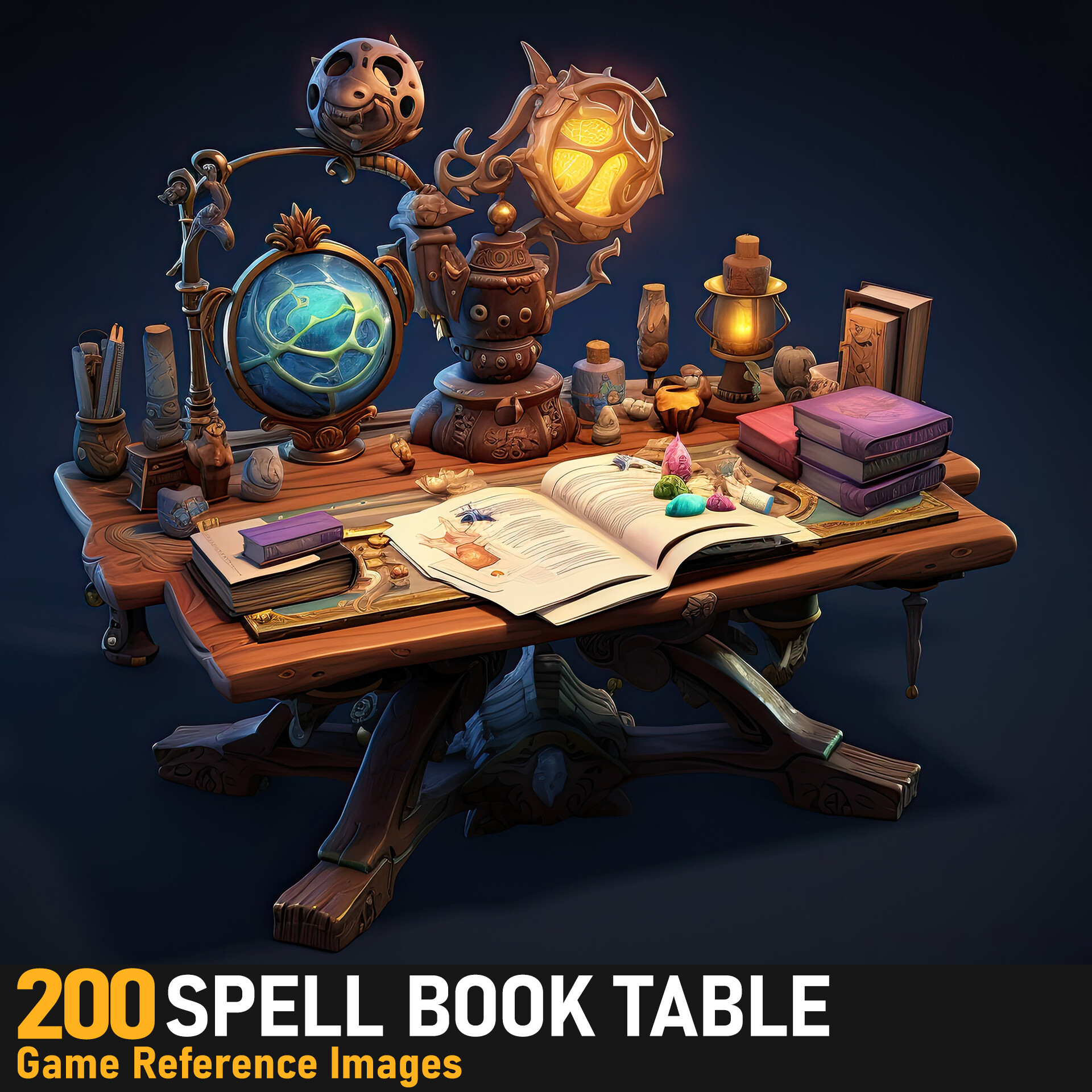 ArtStation - Spell Book Table|4K Reference Images