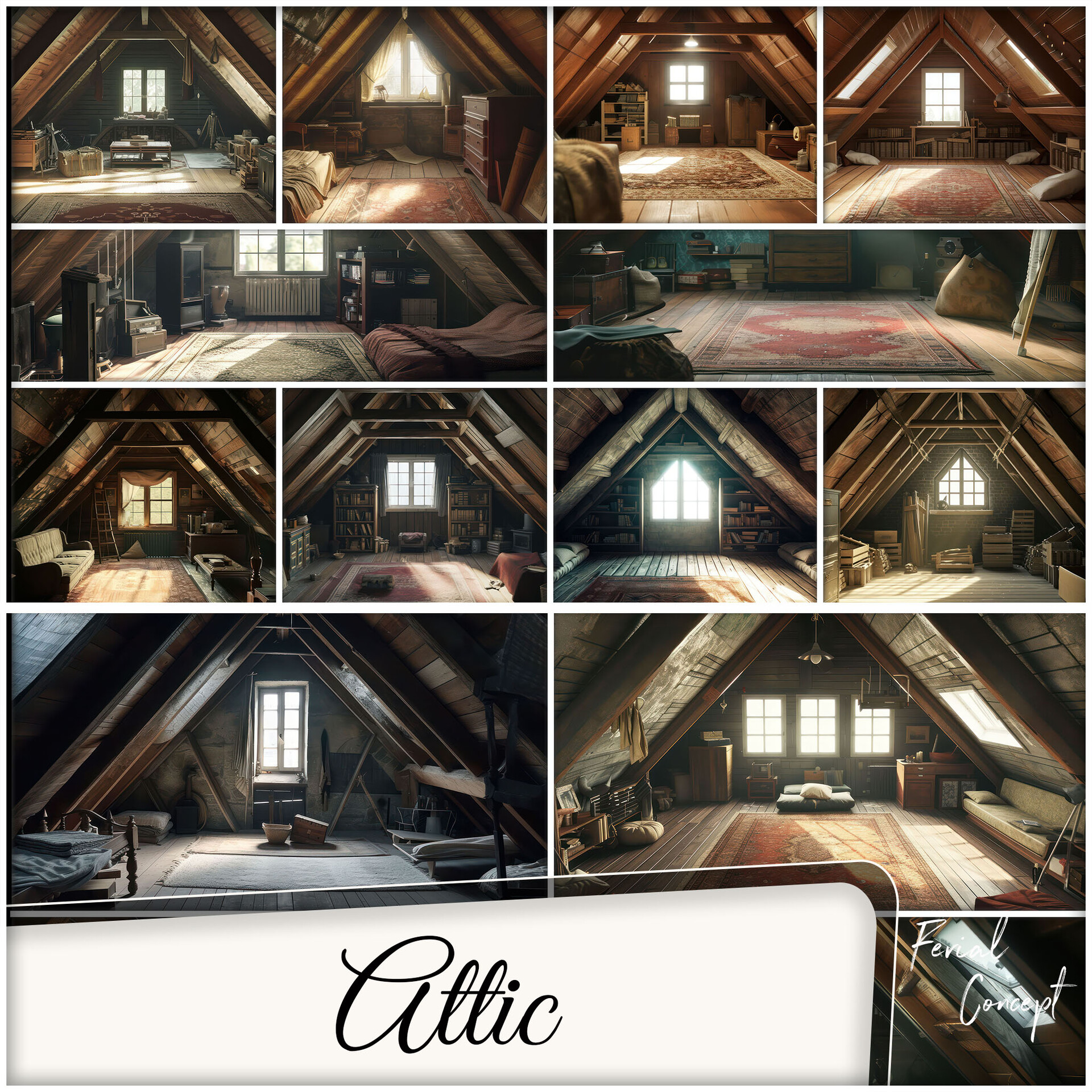 Ferial Concept - 🔹200 Attic Environment Concept Reference Image Pack v ...