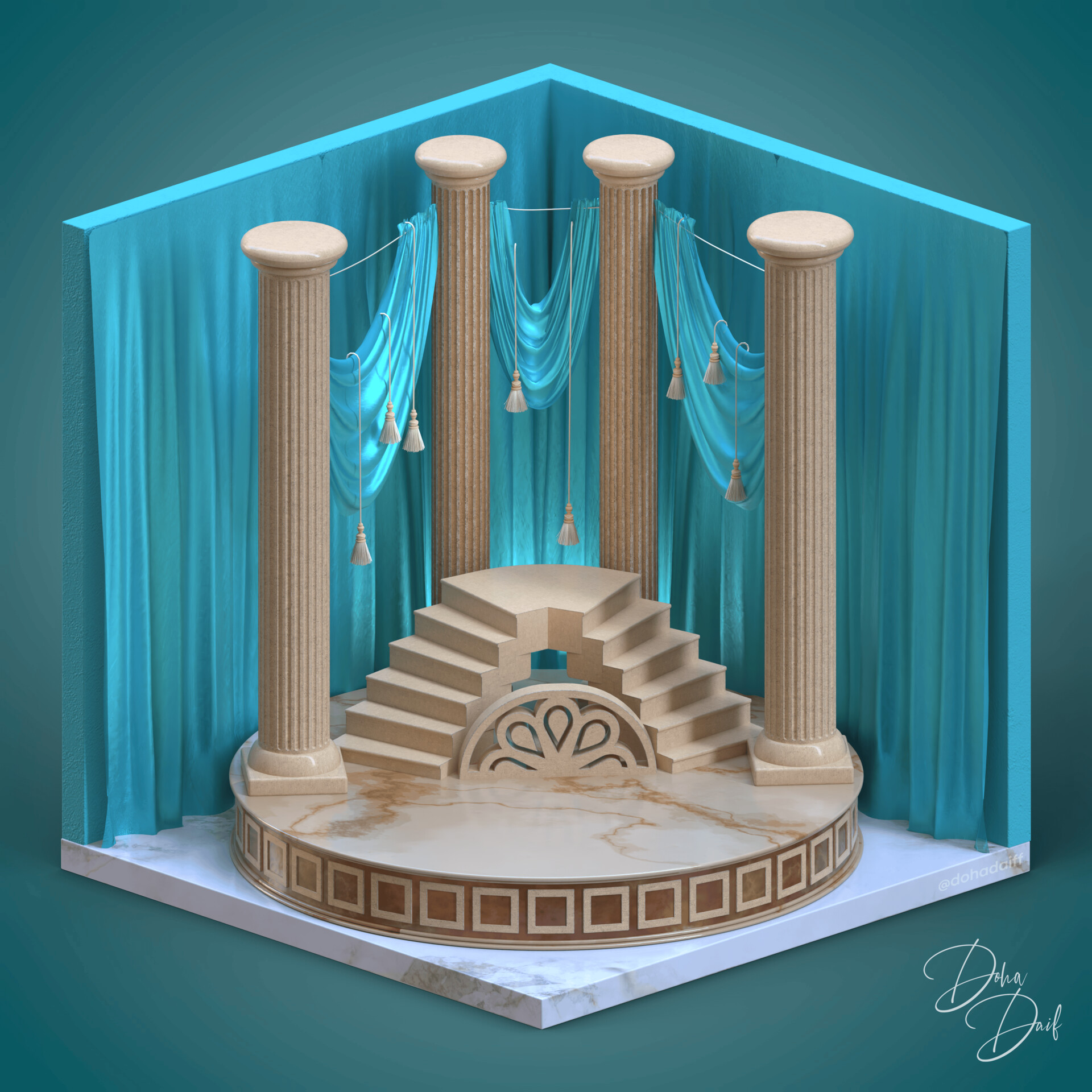 ArtStation - 3D Isometric Diorama | Lion Heart