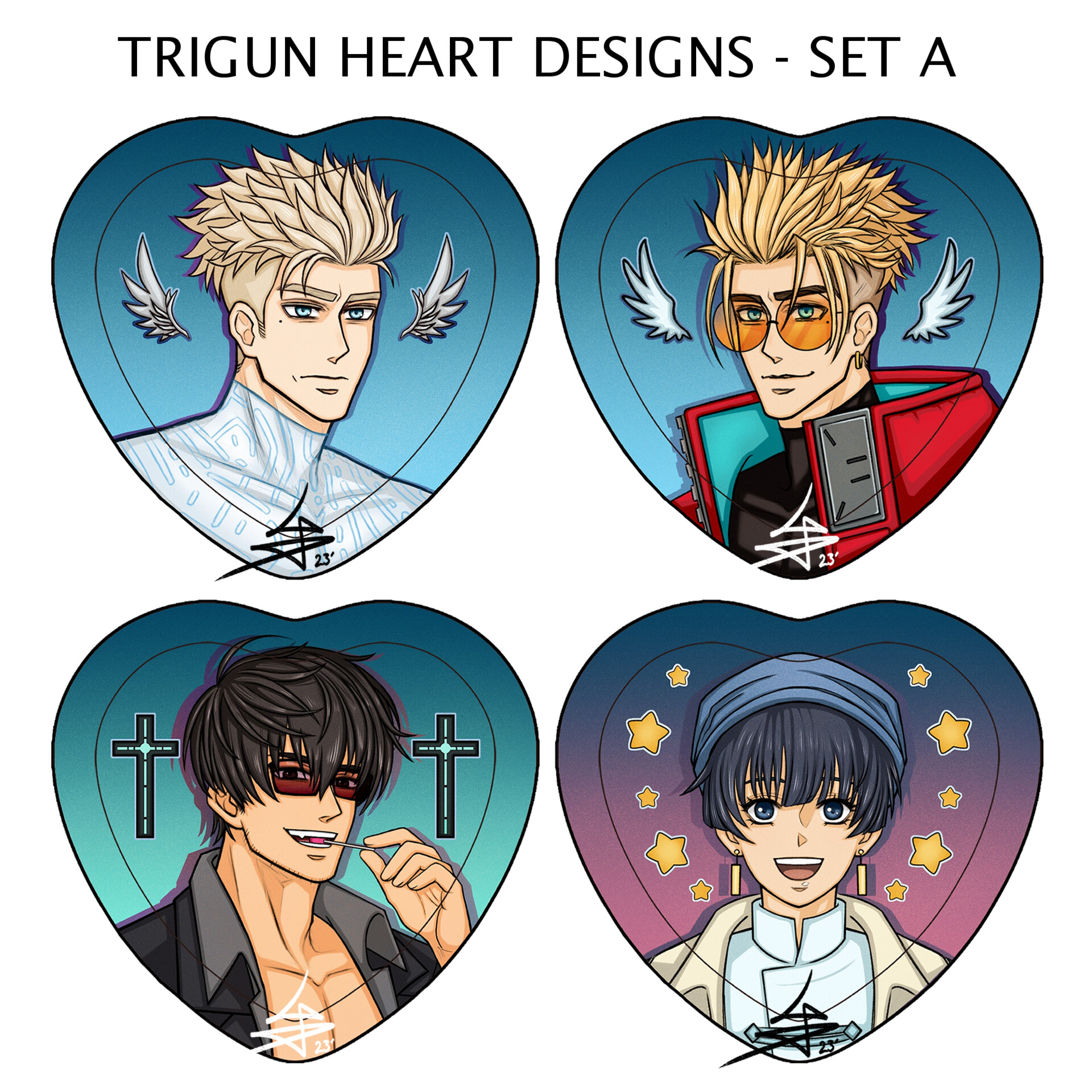 ArtStation - TRIGUN Heart Designs - Set A
