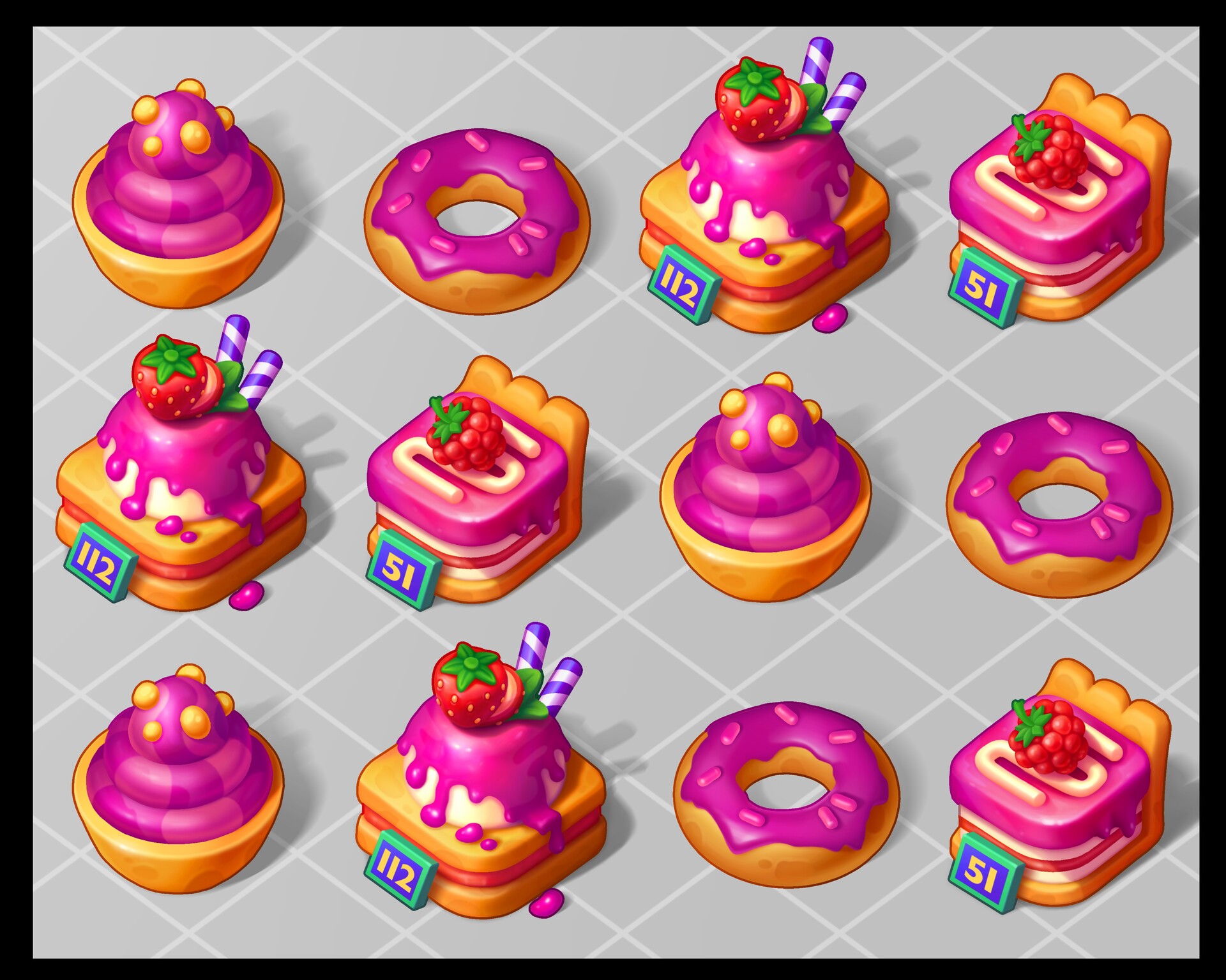 ArtStation - Four cakes for