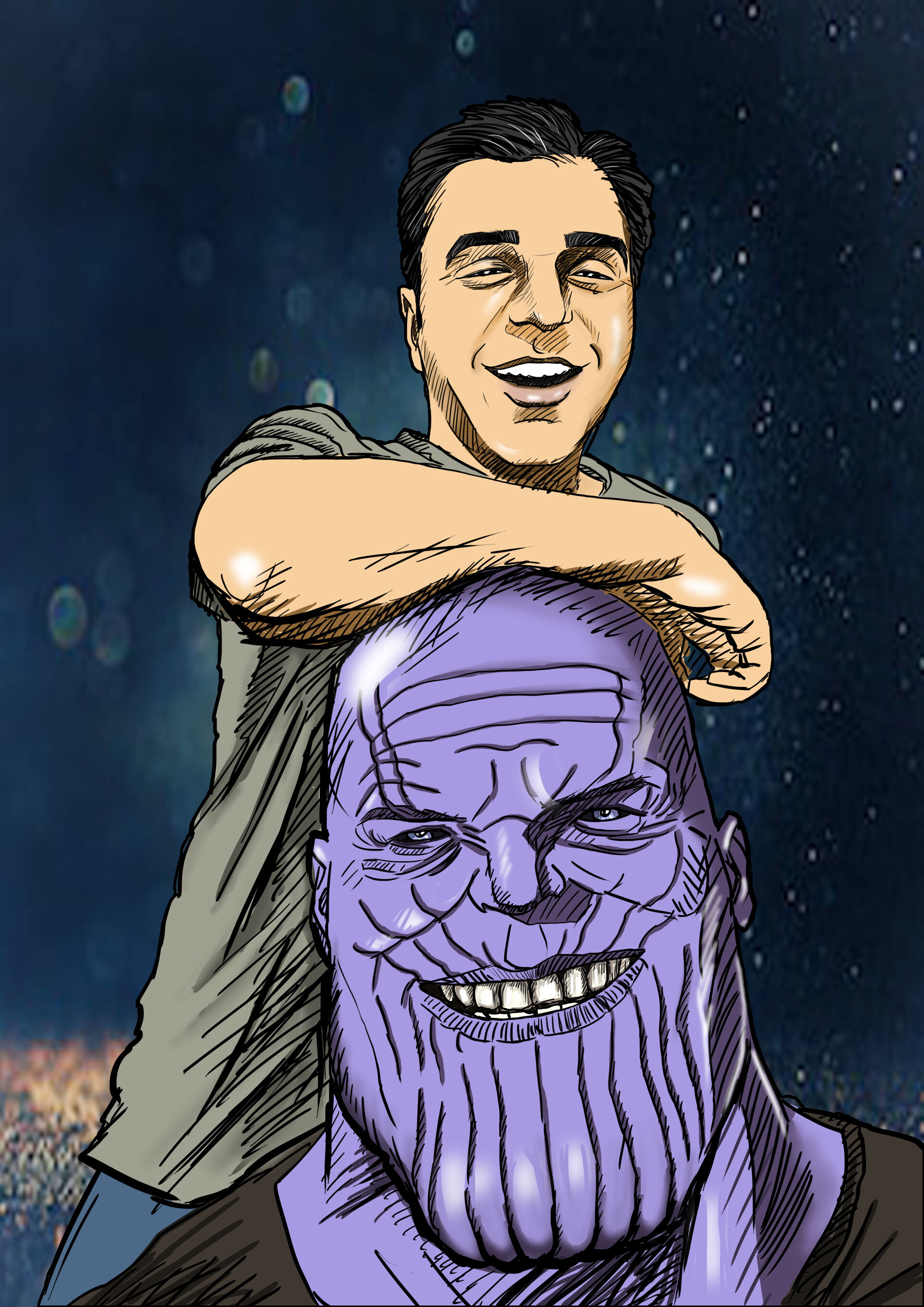 how to draw thanos meme