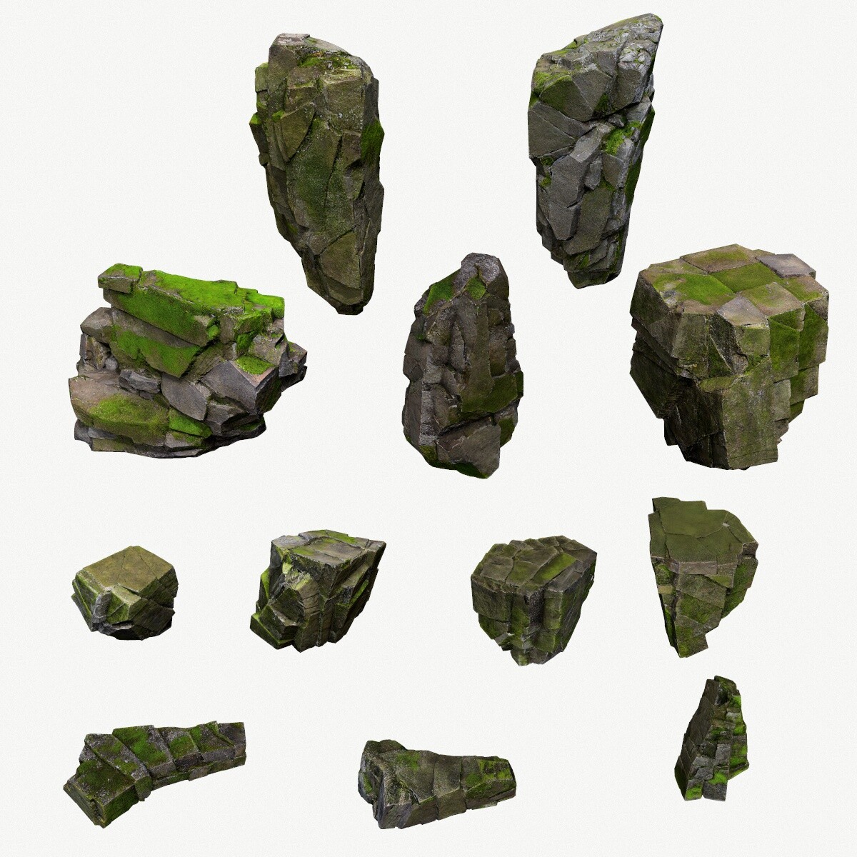 ArtStation - mossy rocks
