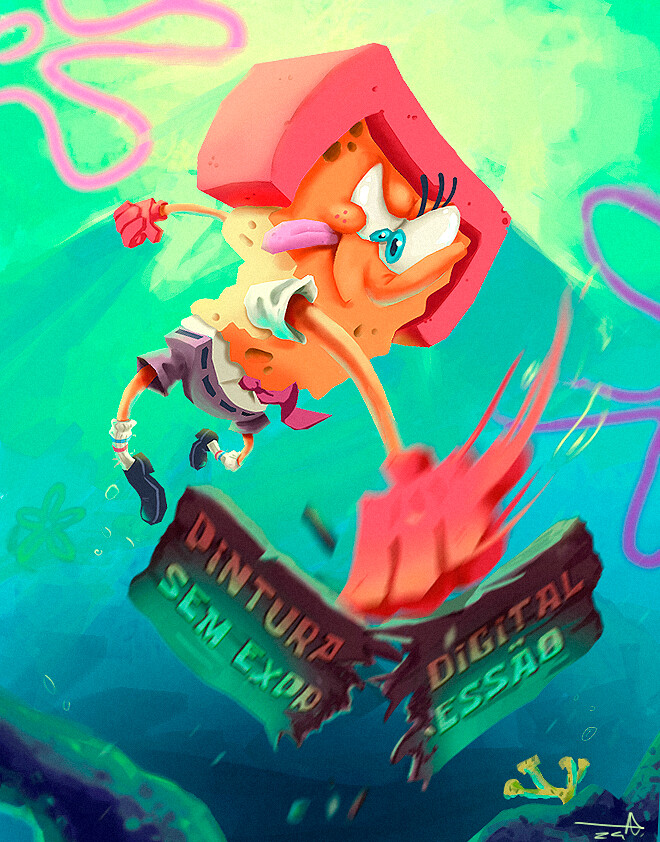 ArtStation - Karate Spongebob Redesign - Digital Art Classes