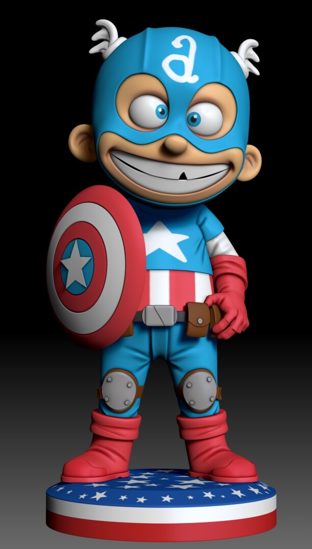 ArtStation - CAPTAIN AMERICA SKOTTIE YOUNG STYLE! (ZBrush)